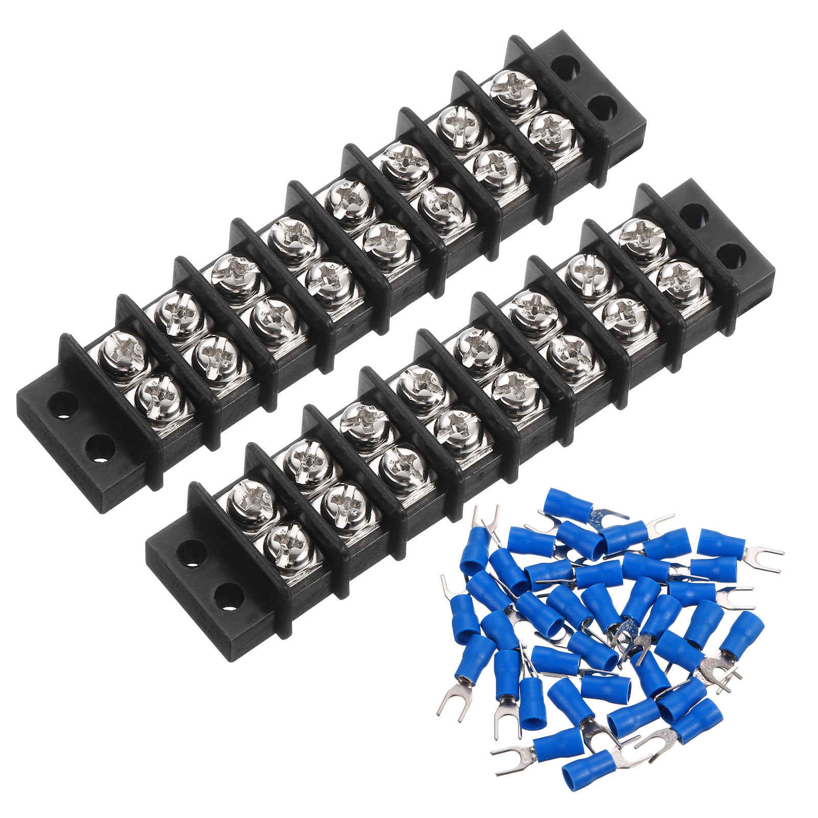2 Pcs Terminal Block 200-450V 20-30A Dual Rows 8P DIN Dual Row Screw ...