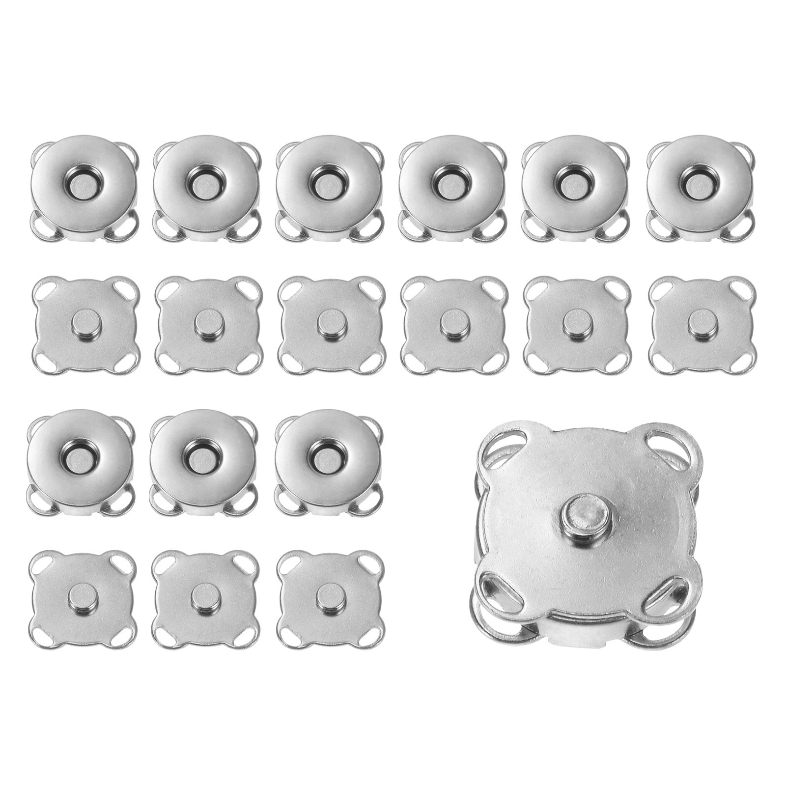 10 Sets Magnetic Snap 14mm Metal Fasteners for Clothing Purse Silver ...