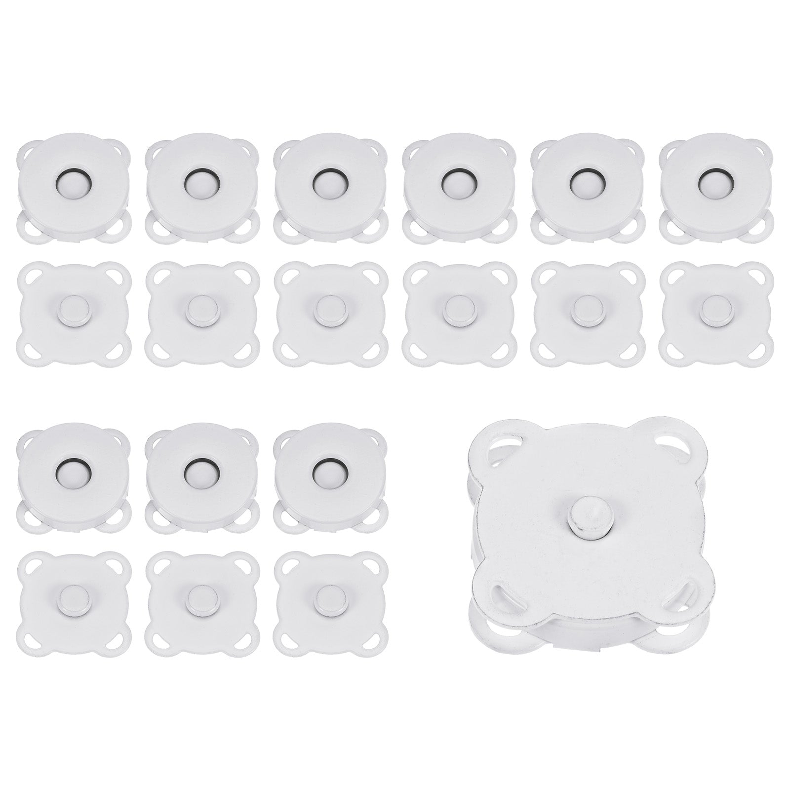 10 Sets Magnetic Snap 18mm Metal Fasteners for Clothing Purse White ...