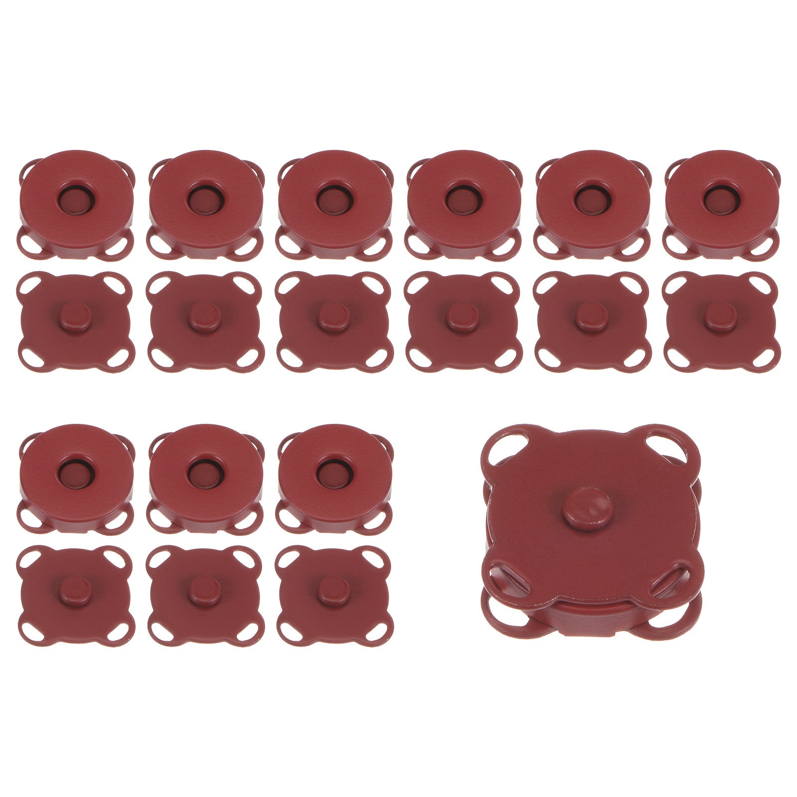 10 Sets Magnetic Snap 14mm Metal Fasteners for Clothing Purse Red ...