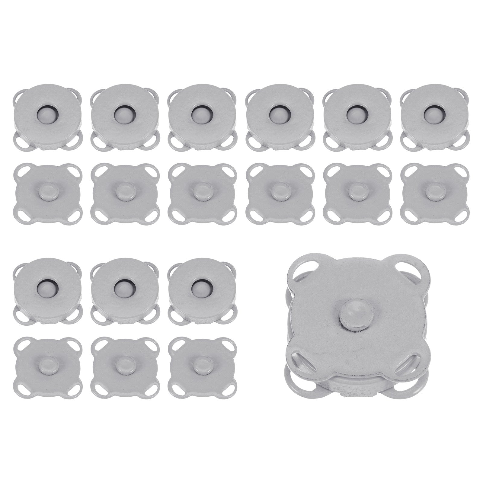 10 Sets Magnetic Snap 14mm Metal Fasteners for Clothing Purse Grey ...