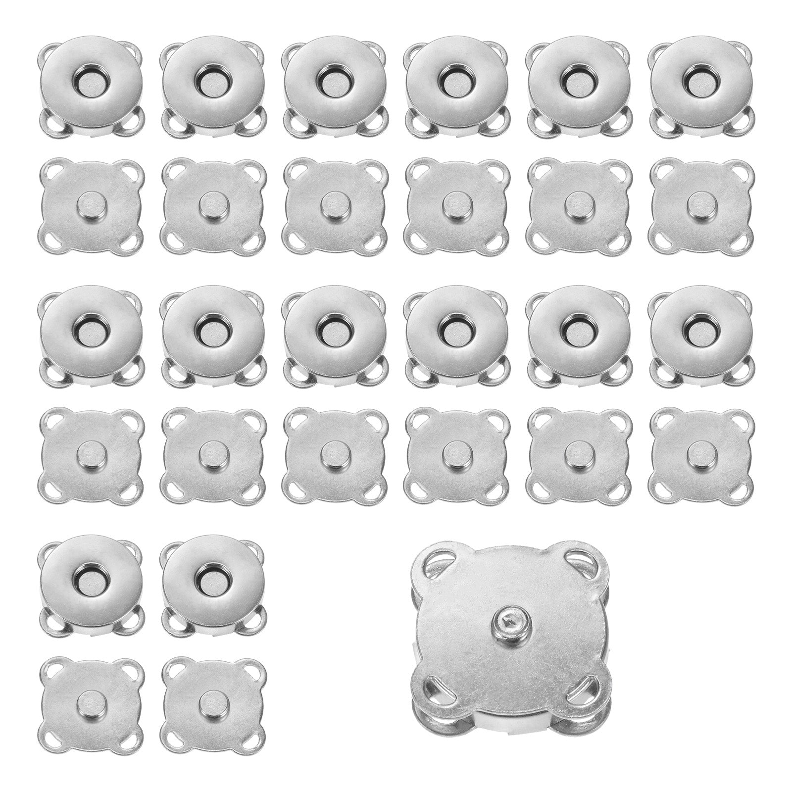15 Sets Magnetic Snap 18mm Metal Fasteners for Clothing Purse Silver ...