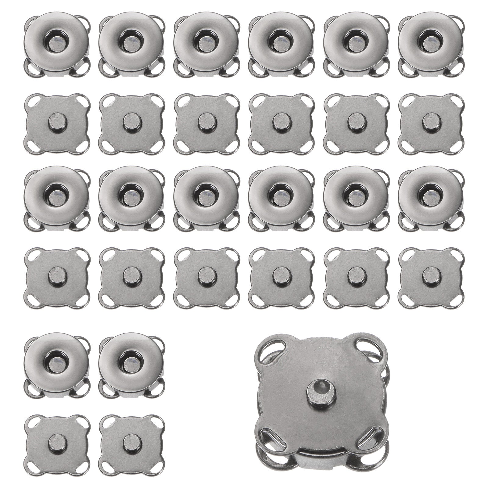 15 Sets Magnetic Snap 14mm Metal Fasteners for Clothing Purse Gunmetal ...