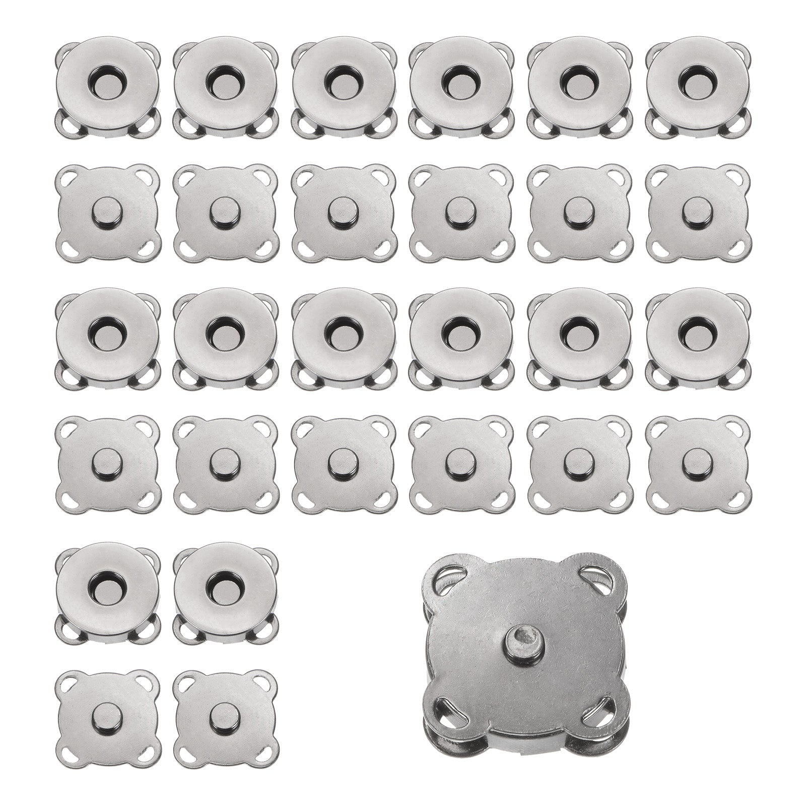 15 Sets Magnetic Snap 18mm Metal Fasteners for Clothing Purse Gunmetal ...