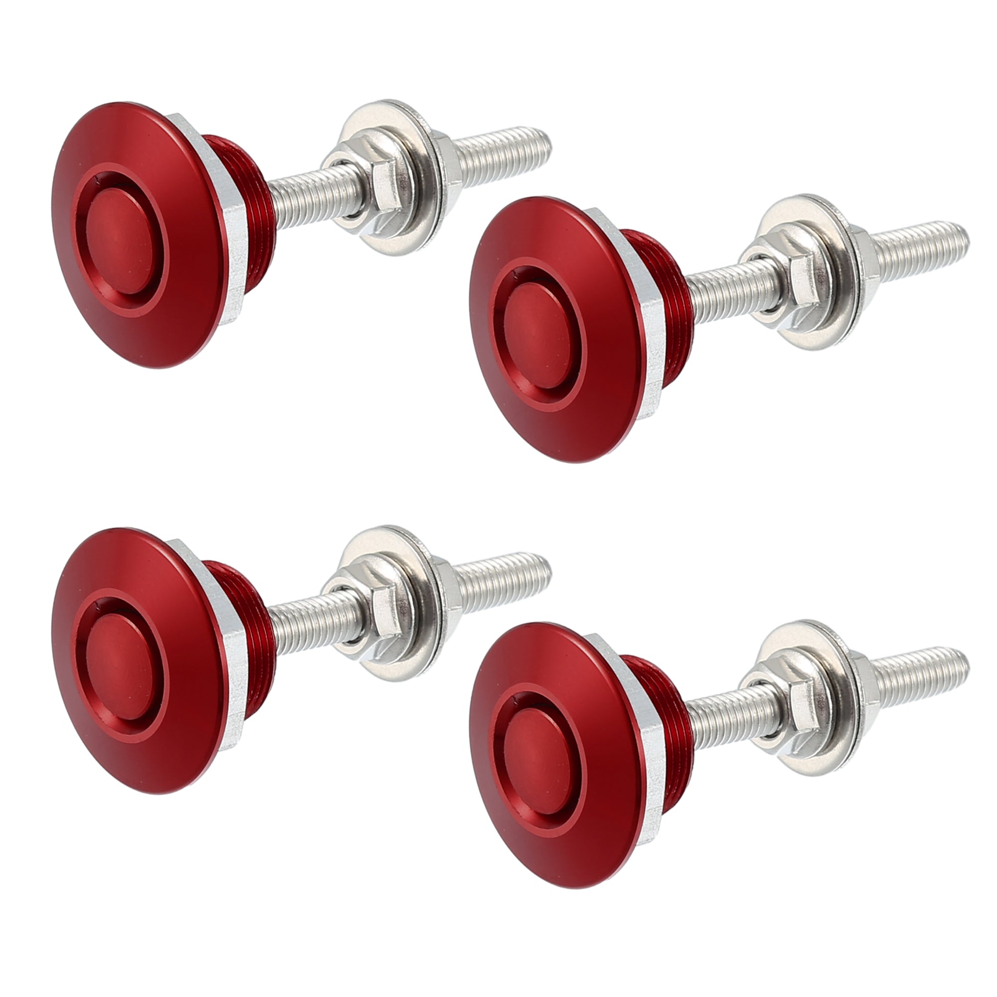 Red Bumper Quick Release Lock Latch Aluminum Alloy Hood Pin Lock Push ...