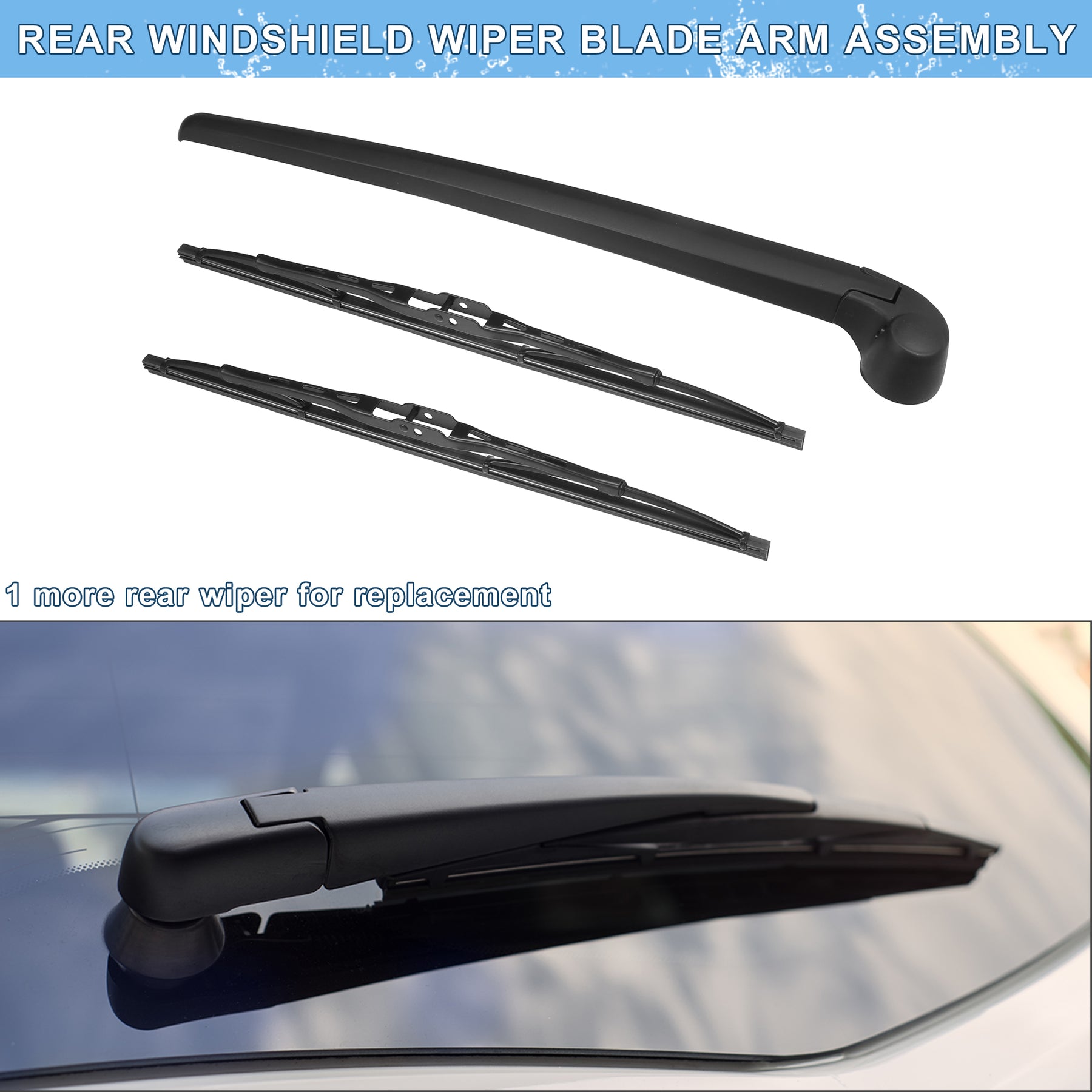 Rear Windshield Wiper Blade Arm Set Back Wiper Assembly Replacement Fit ...