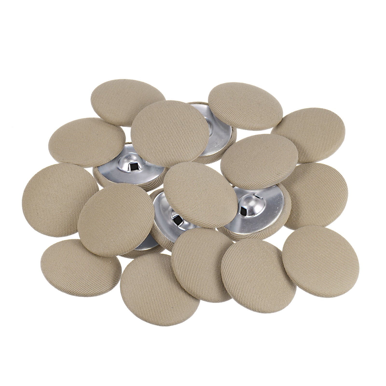 20pcs 48L Fabric Cloth Covered Button 30mm Metal Shank Round Sewing ...