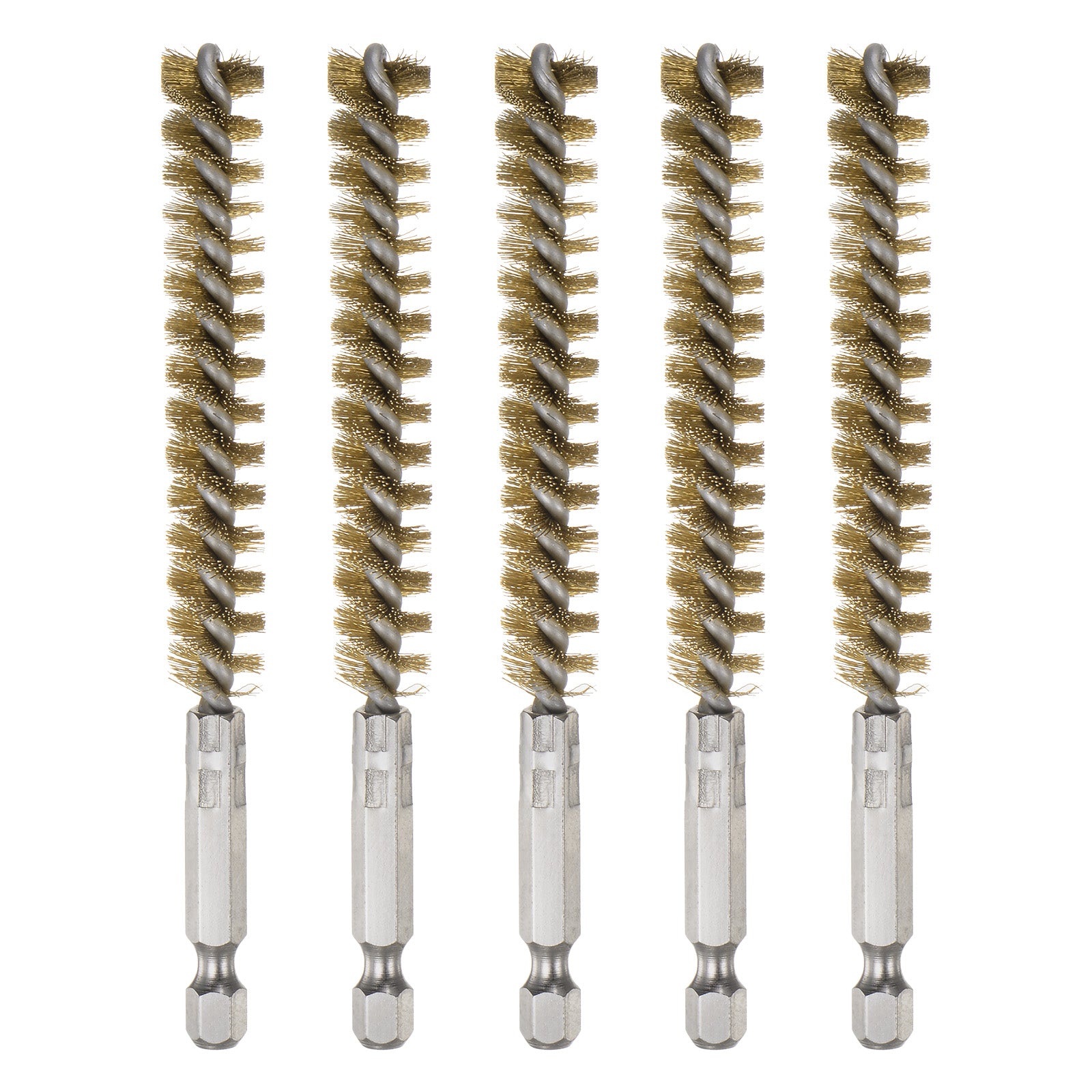 5Pcs Bore Brush Brass 11mm Dia Cleaning Twisted Bronze Wire Brush Tube ...