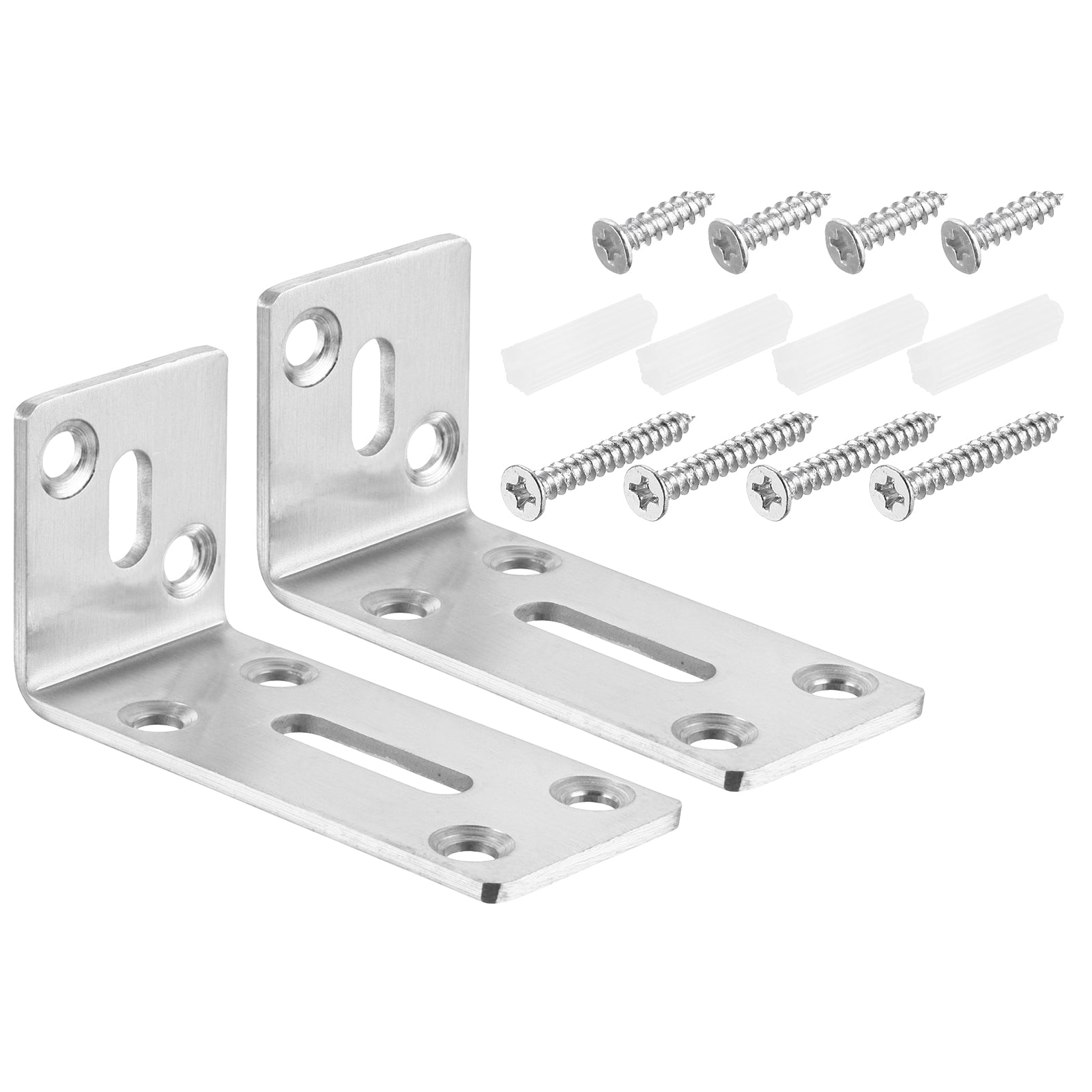 Uxcell L Corner Braces, 2Pcs 80x35x40mm - Stainless Steel Adjustable ...