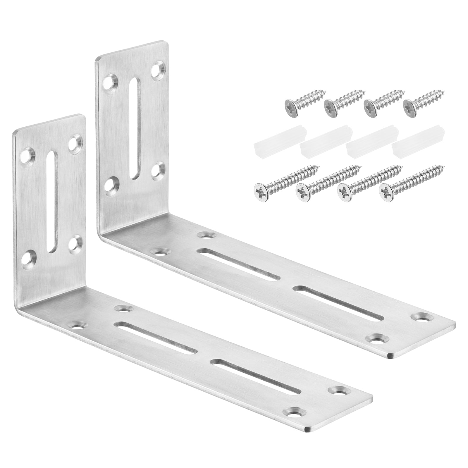 Uxcell L Corner Braces, 2Pcs 180x45x90mm - Stainless Steel Adjustable ...