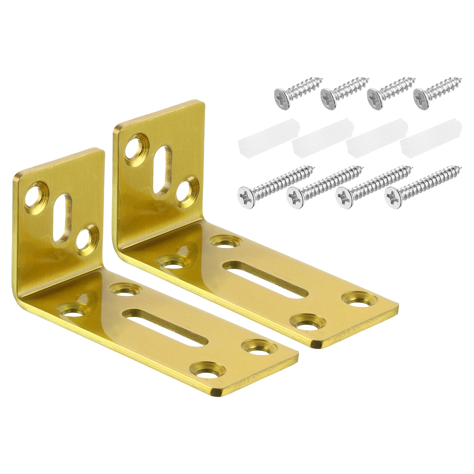 Uxcell L Corner Braces, 2Pcs 80x35x40mm - Stainless Steel Adjustable ...