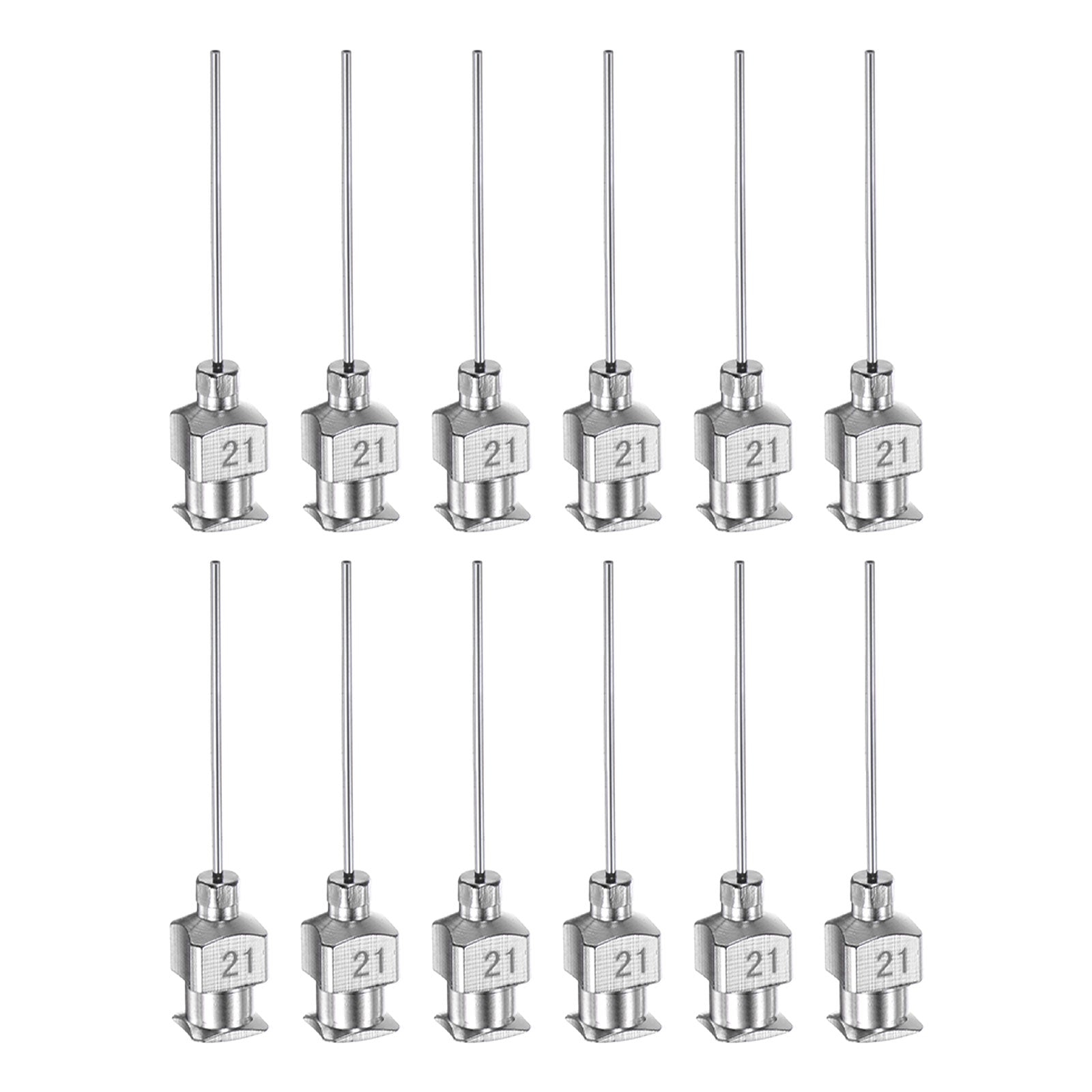 12pcs 21G Stainless Steel Dispensing Needles, 1" Glue Needle Tube Blunt ...
