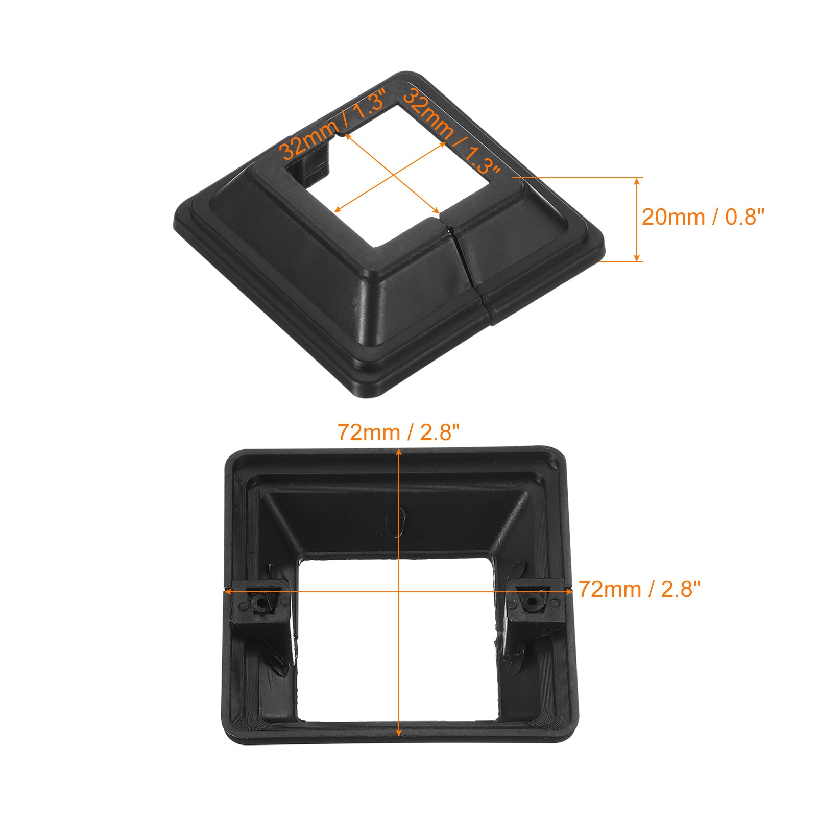 Uxcell Post Skirt, 8pcs 32x32mm Plastic Post Base Cover Trim Skirt ...