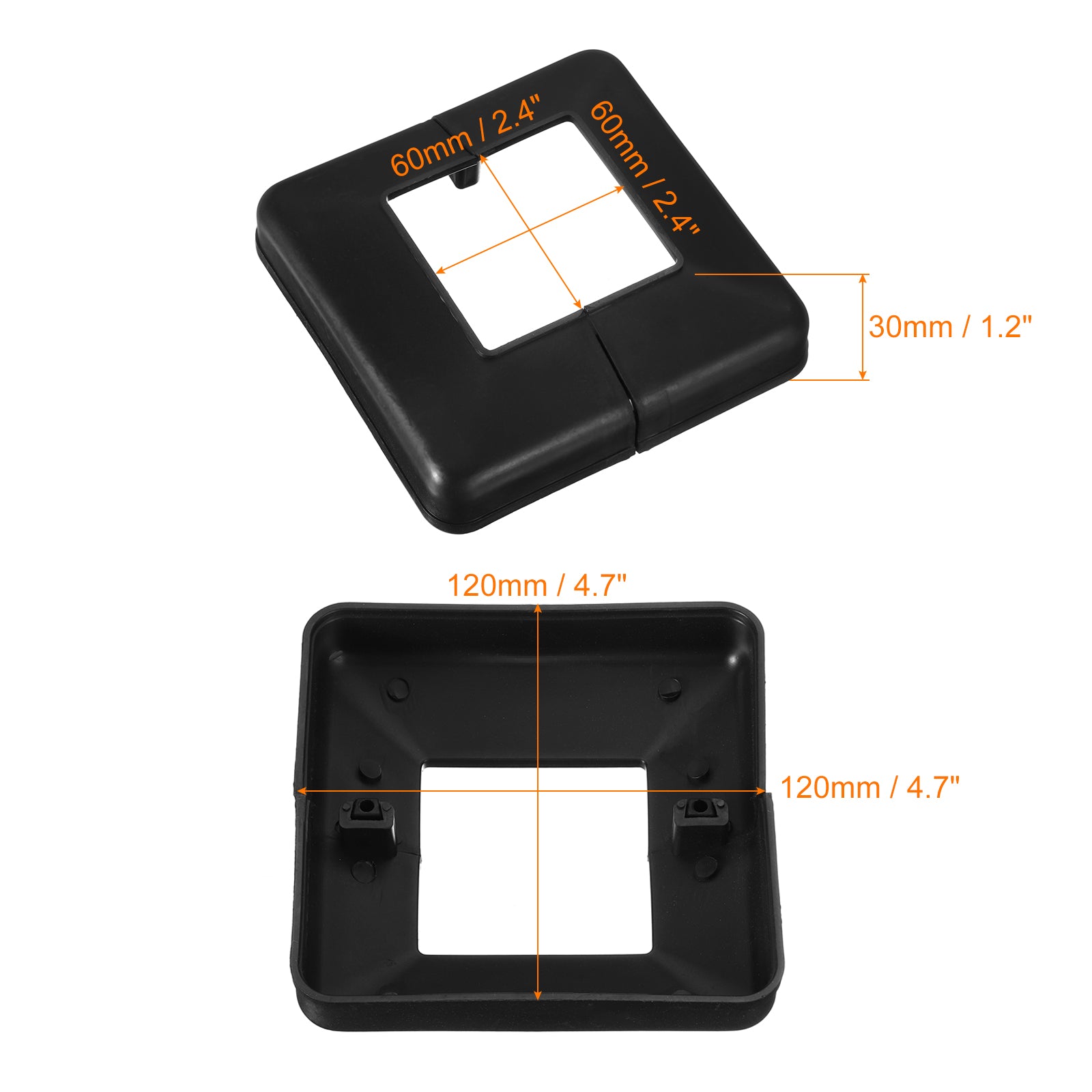 Uxcell Post Skirt, 8pcs 60x60mm Plastic Post Base Cover Trim Skirt ...