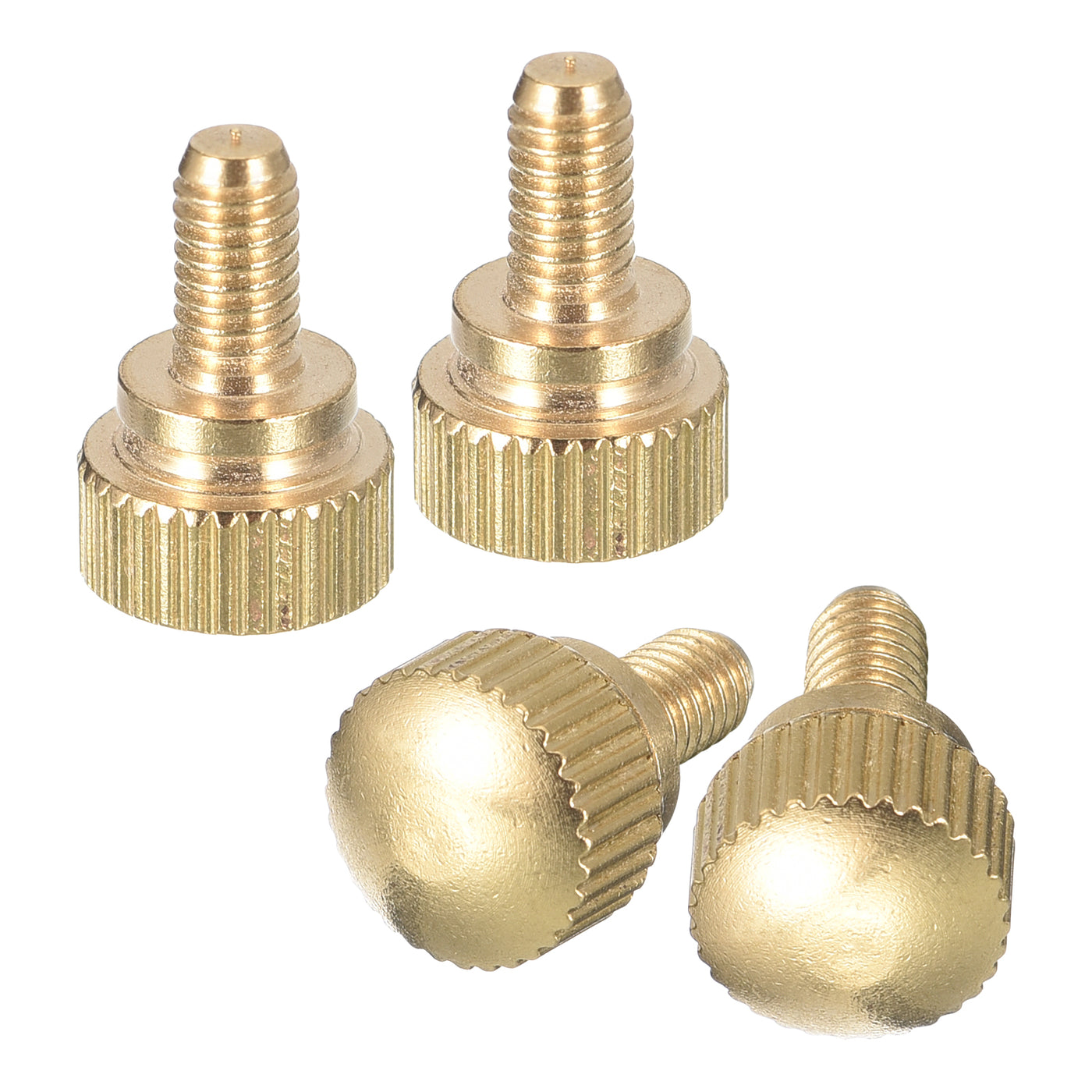 Uxcell M4x8mm Knurled Thumb Screws, 4pcs Brass Thumb Screws with Shoulder, Brass Tone | Harfington