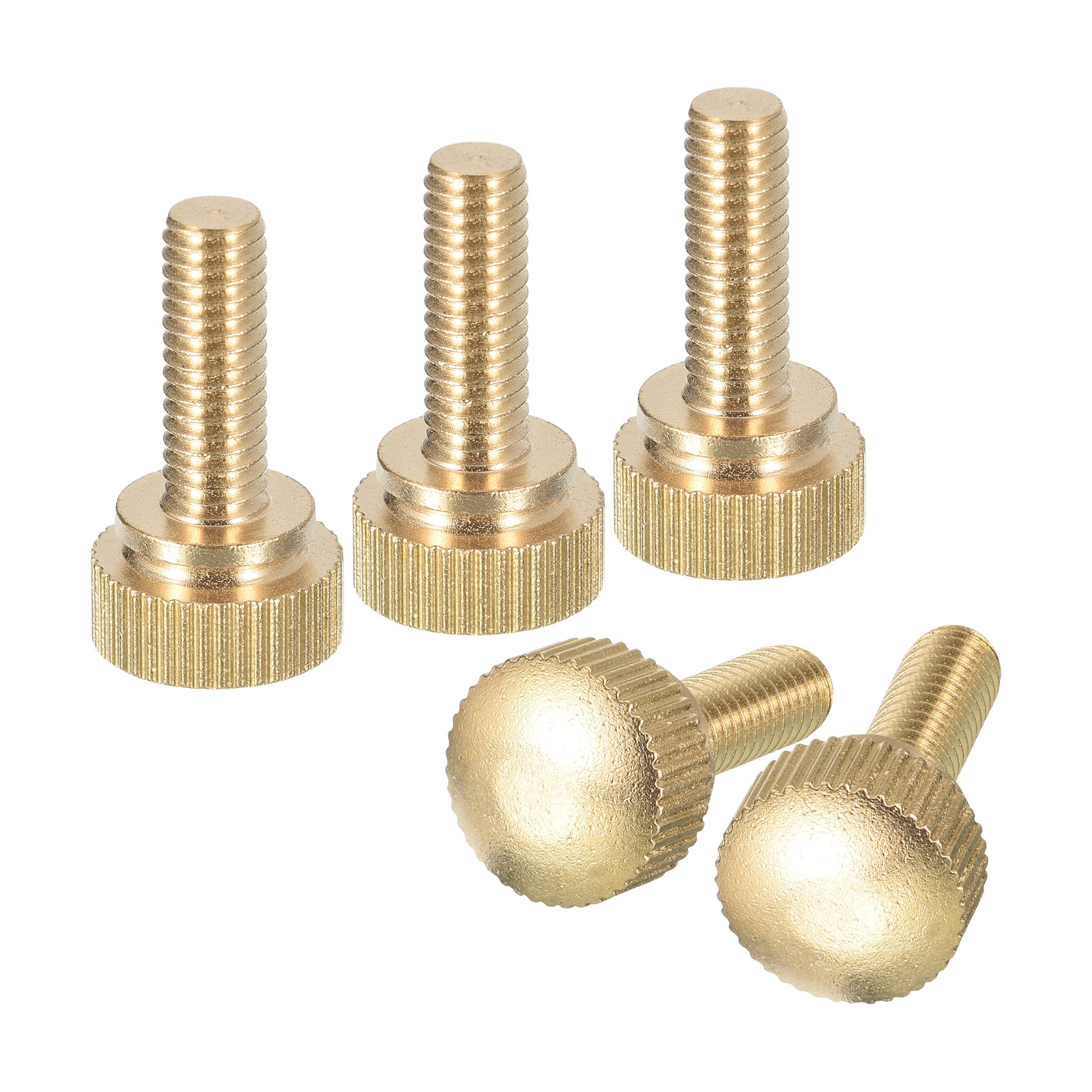Uxcell M6x16mm Knurled Thumb Screws, 5pcs Brass Thumb Screws with ...