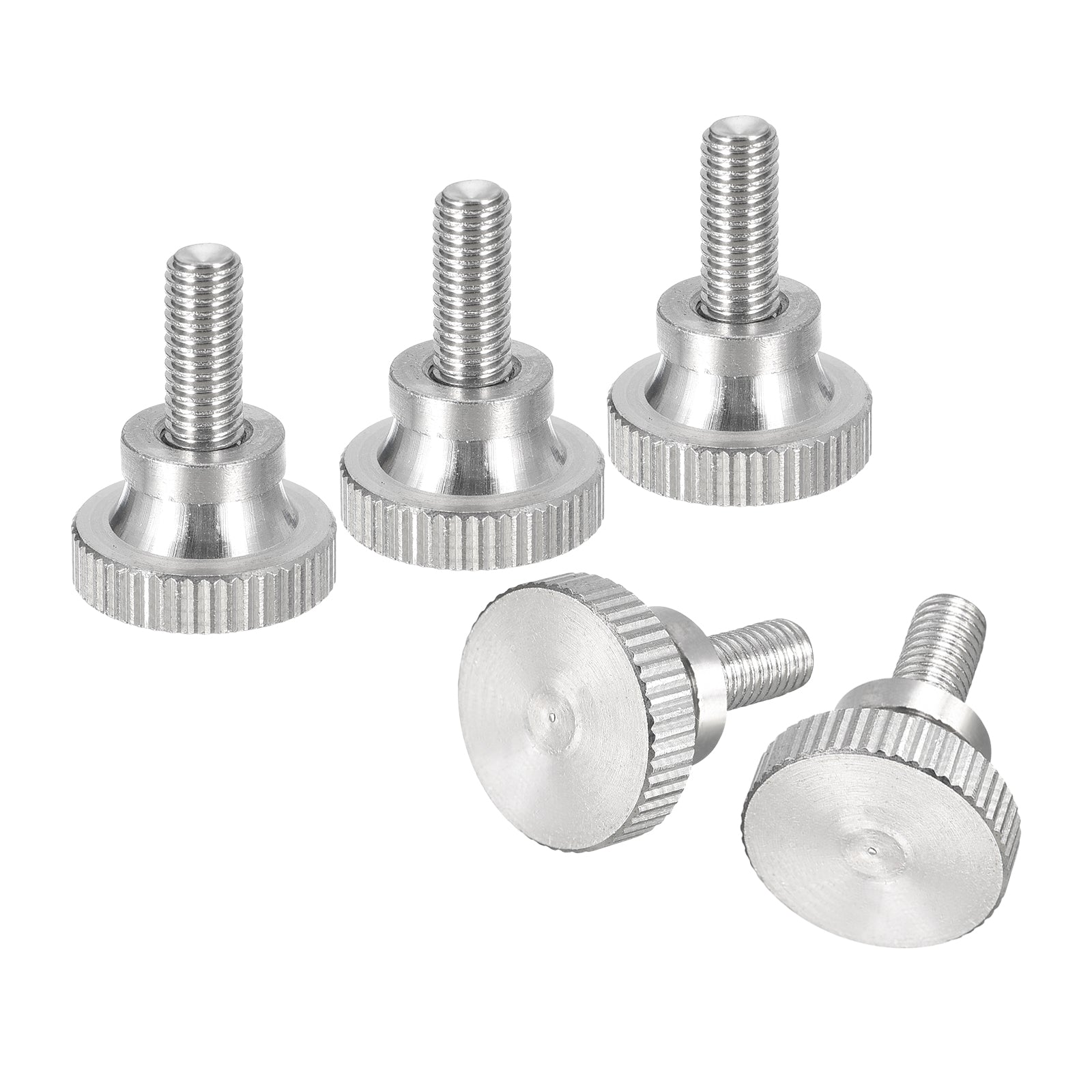 Uxcell M5x12mm Knurled Thumb Screws, 5pcs 304 Stainless Steel Flat ...