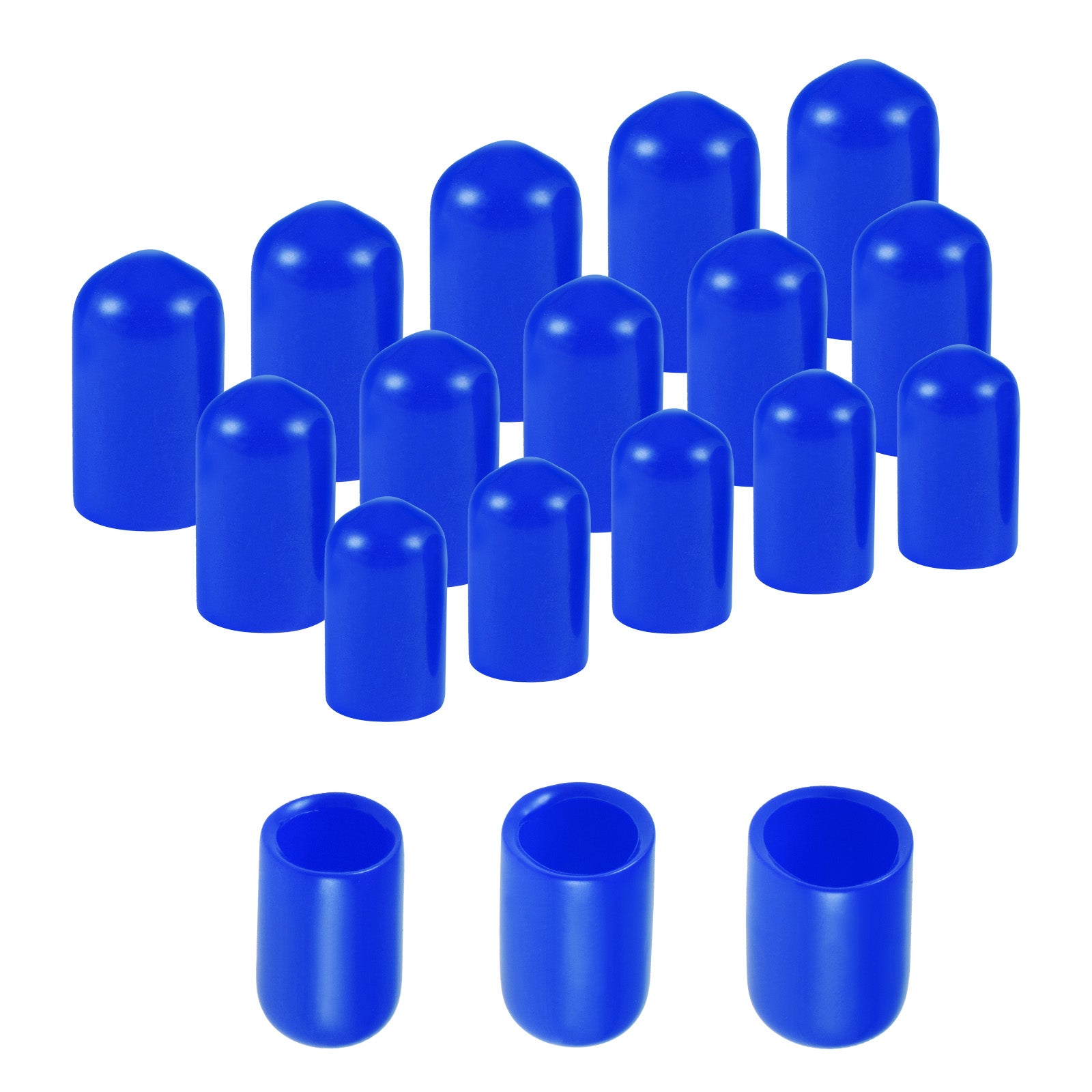 Uxcell 60pcs Round Rubber End Caps 9/32" 3/8" 1/2"(7mm 10mm 12mm) Blue ...