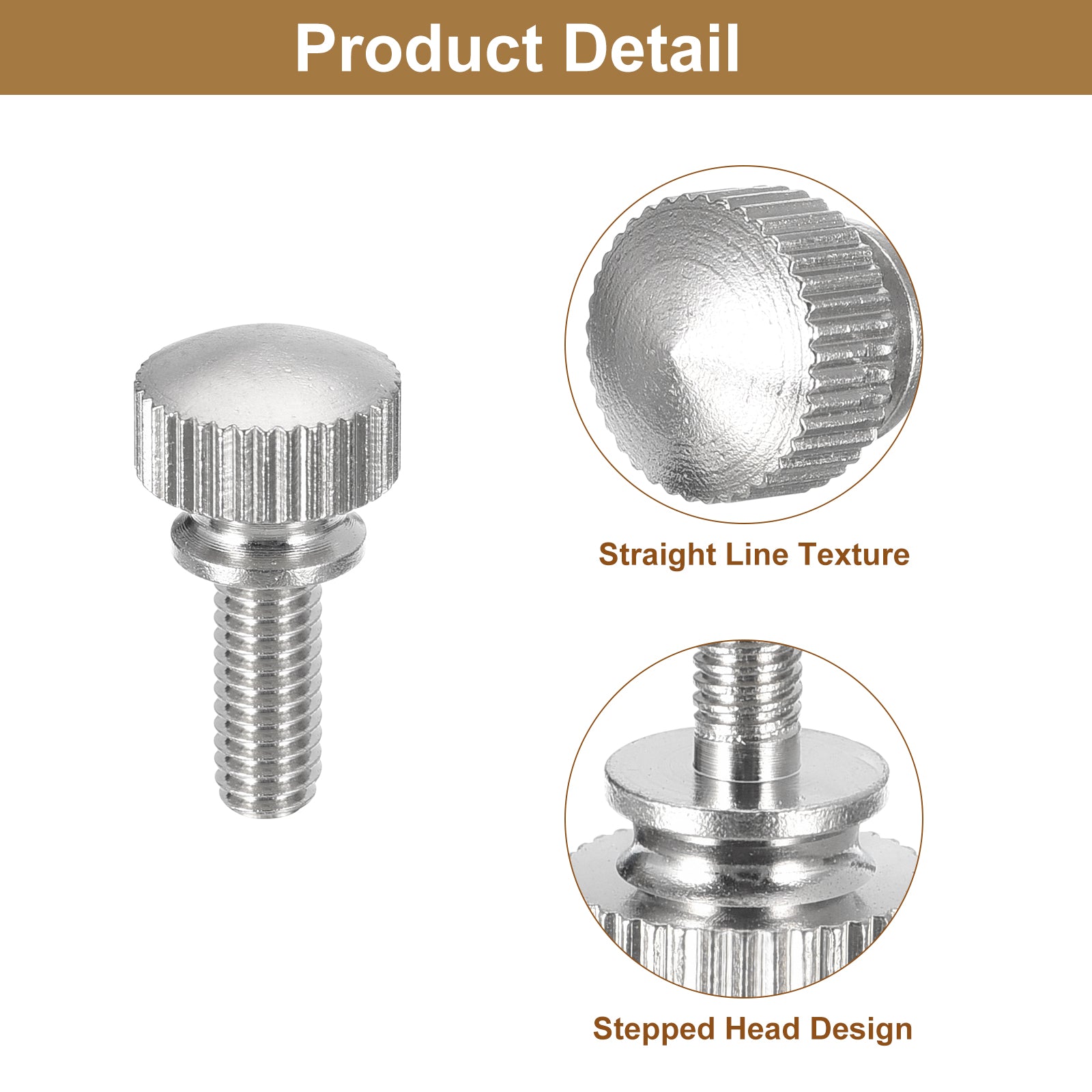 Uxcell M4x10mm Knurled Thumb Screws, 4pcs Brass Thumb Screws with ...