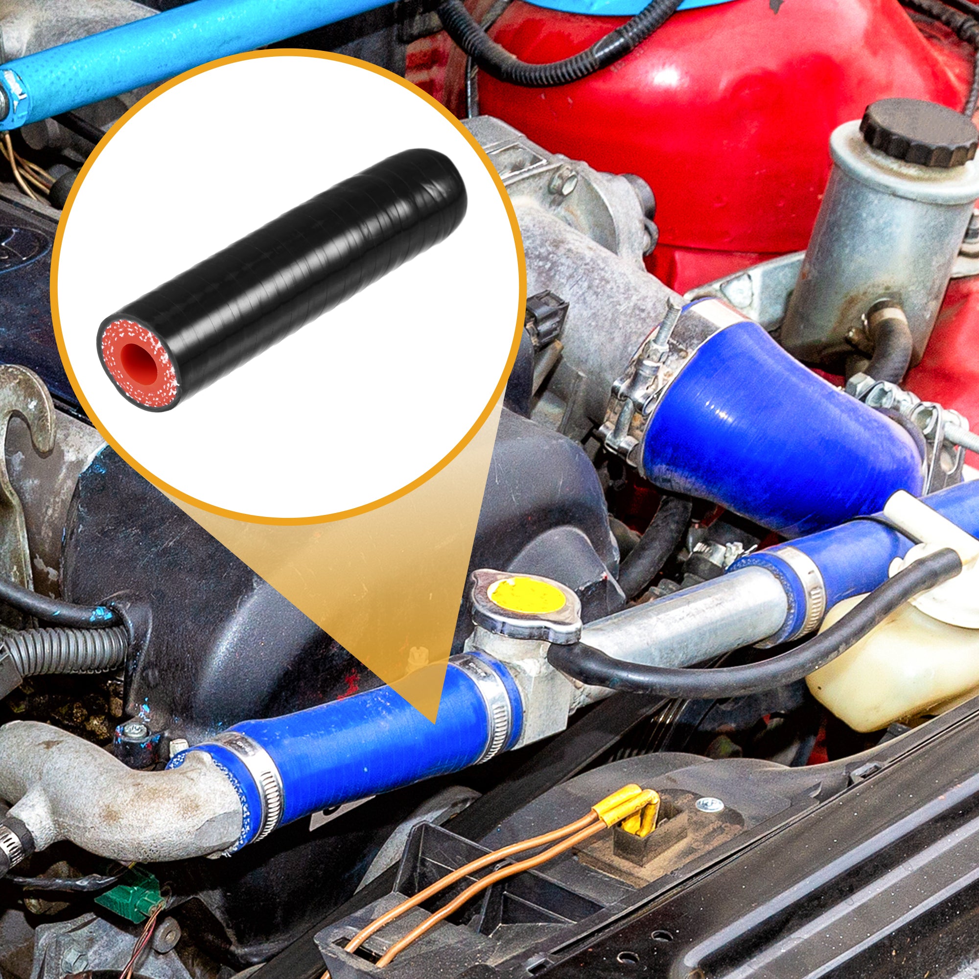 1 Set 8mm 0.31" ID Universal Silicone Coolant Cap Intake Vacuum Hose ...