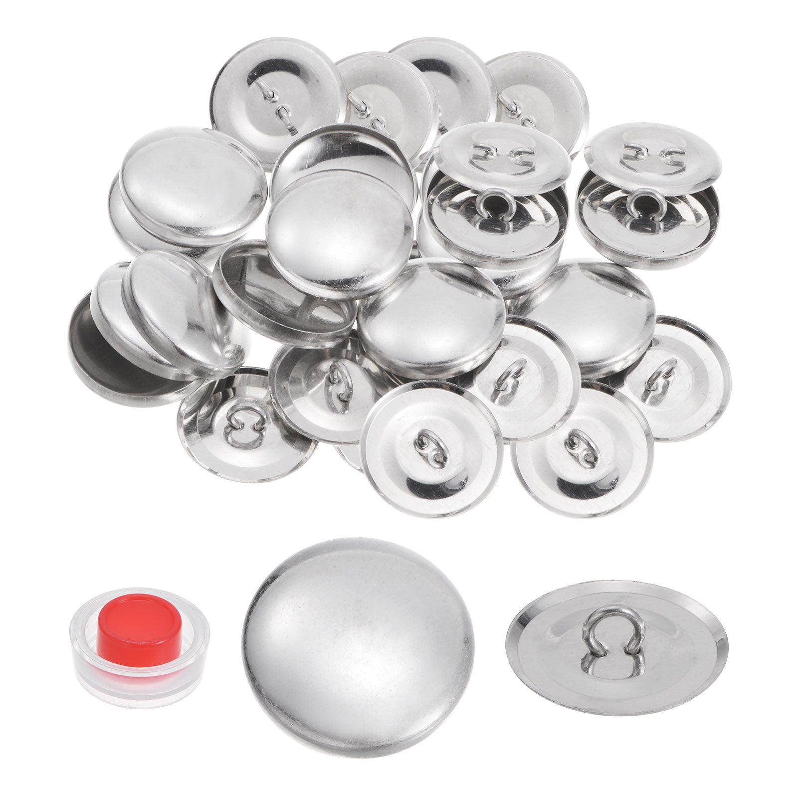20 Sets Self Cover Button Kit 23mm Aluminum Button with 2 Tools ...