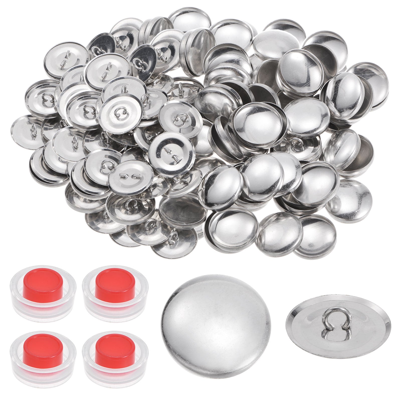 300 Sets Self Cover Button Kit 23mm Aluminum Button with 4 Tools ...