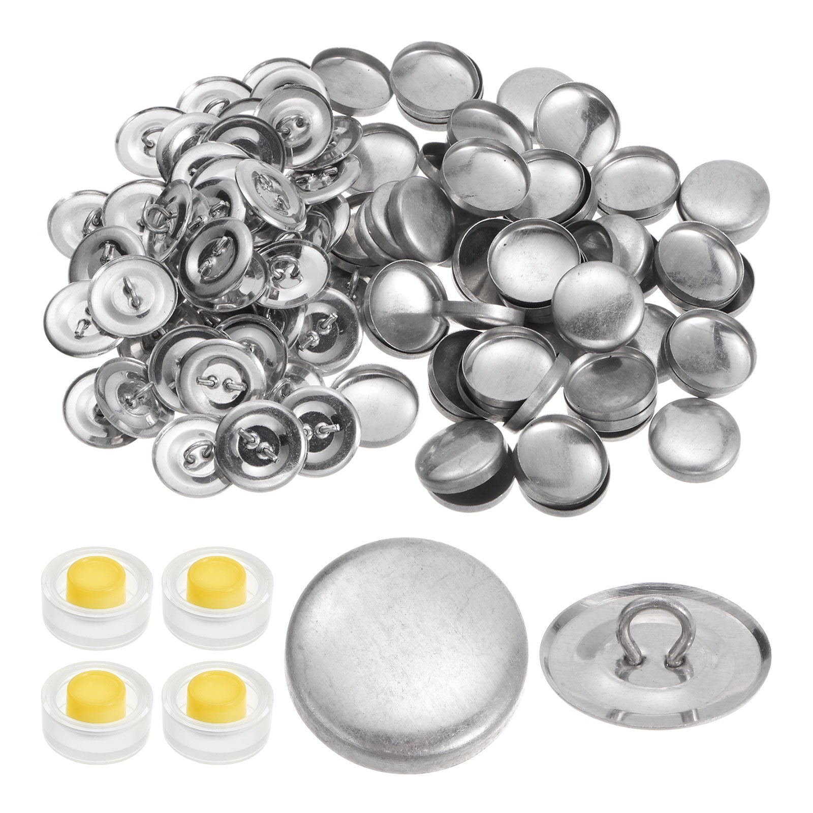 300 Sets Self Cover Button Kit 19mm Aluminum Button with 4 Tools ...