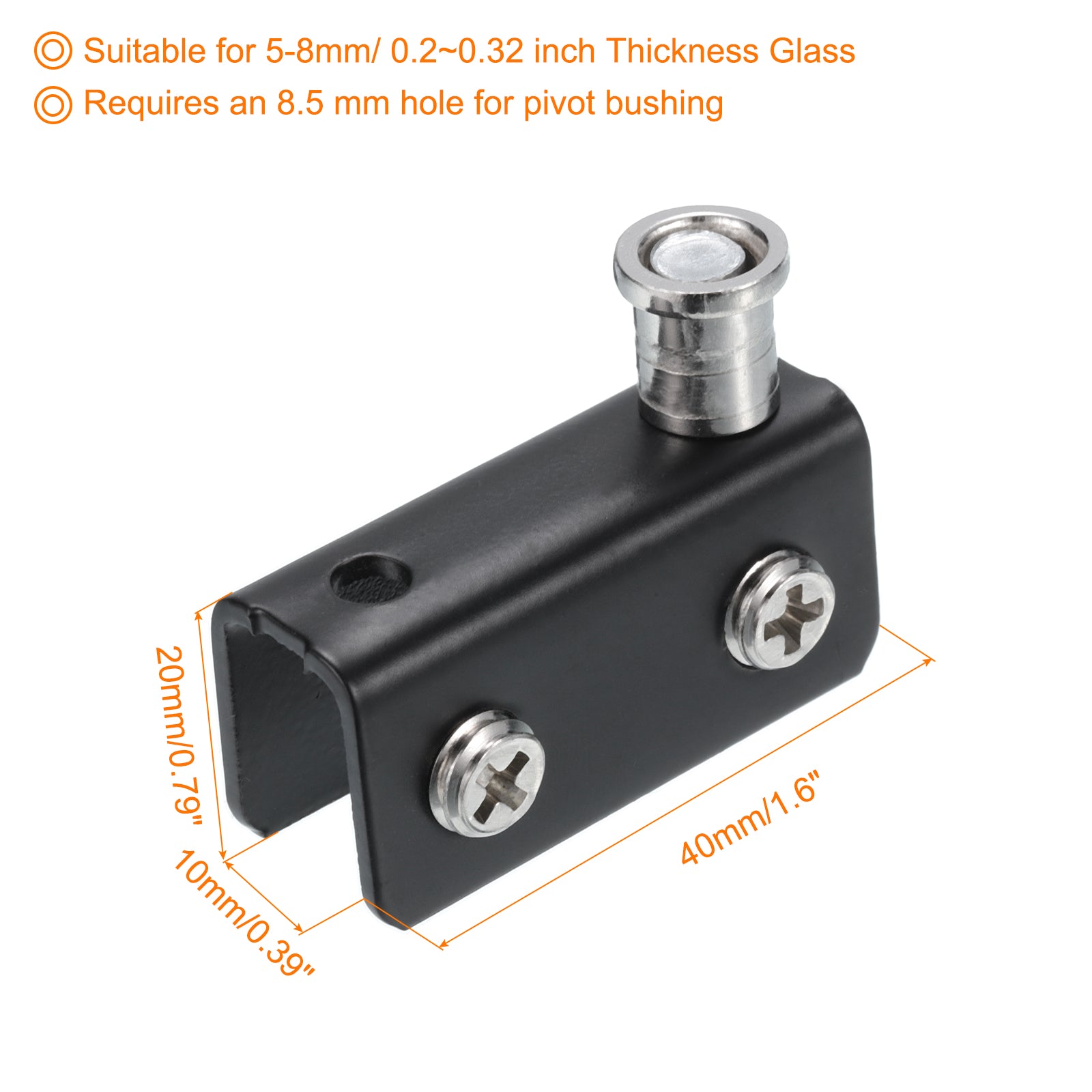 Uxcell 1 Pair Glass Door Hinge Glass Door Pivot Hinge Glass Clamp for 5 ...