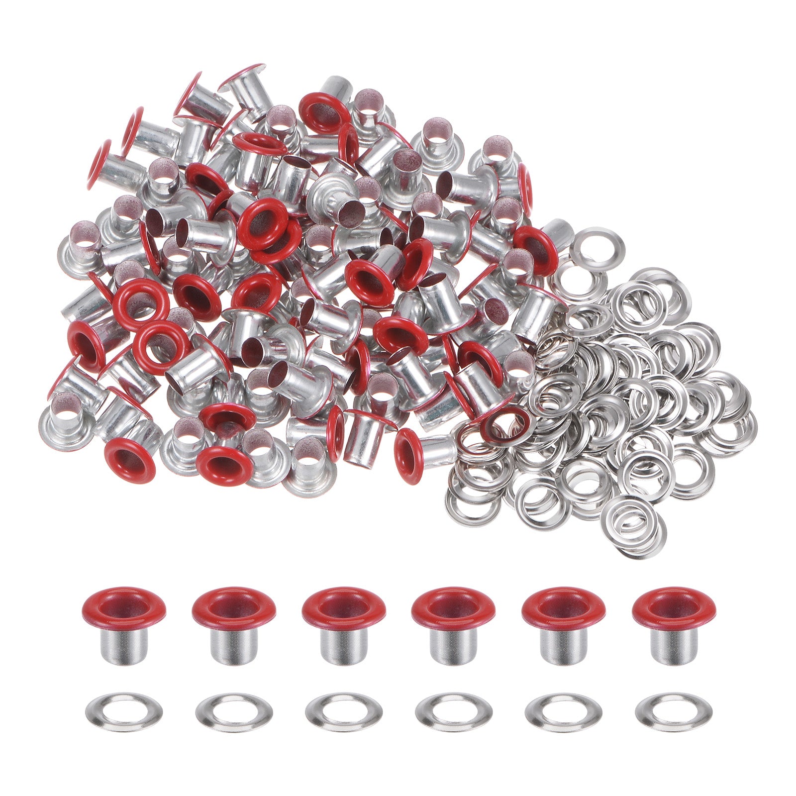 100PCS Grommets Eyelets 1/6 Inch (4mm) ID Hole Metal Self Backing ...