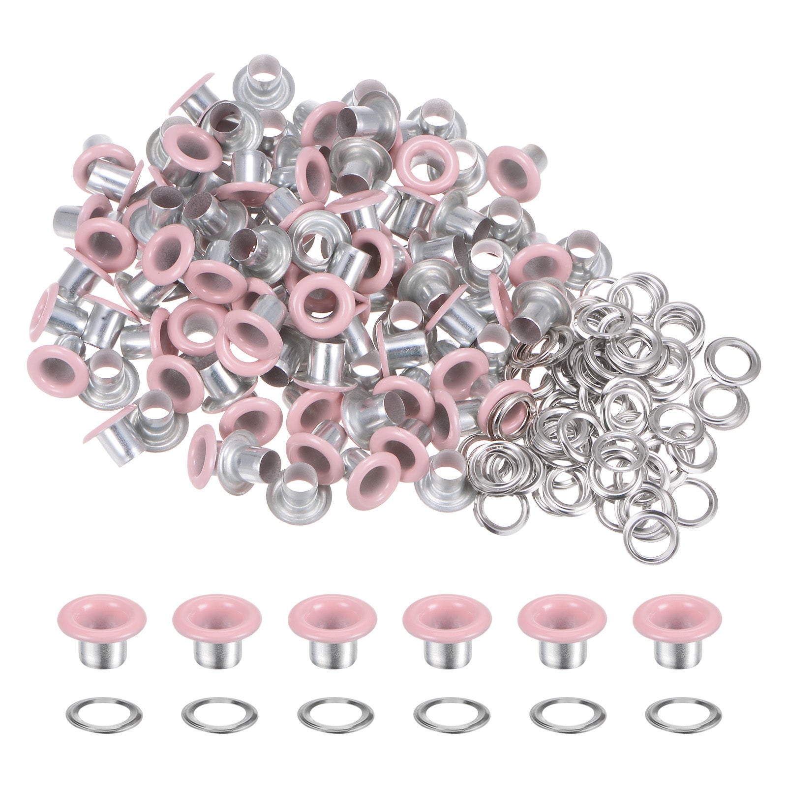 100PCS Grommets Eyelets 1/5 Inch (5mm) ID Hole Metal Self Backing ...