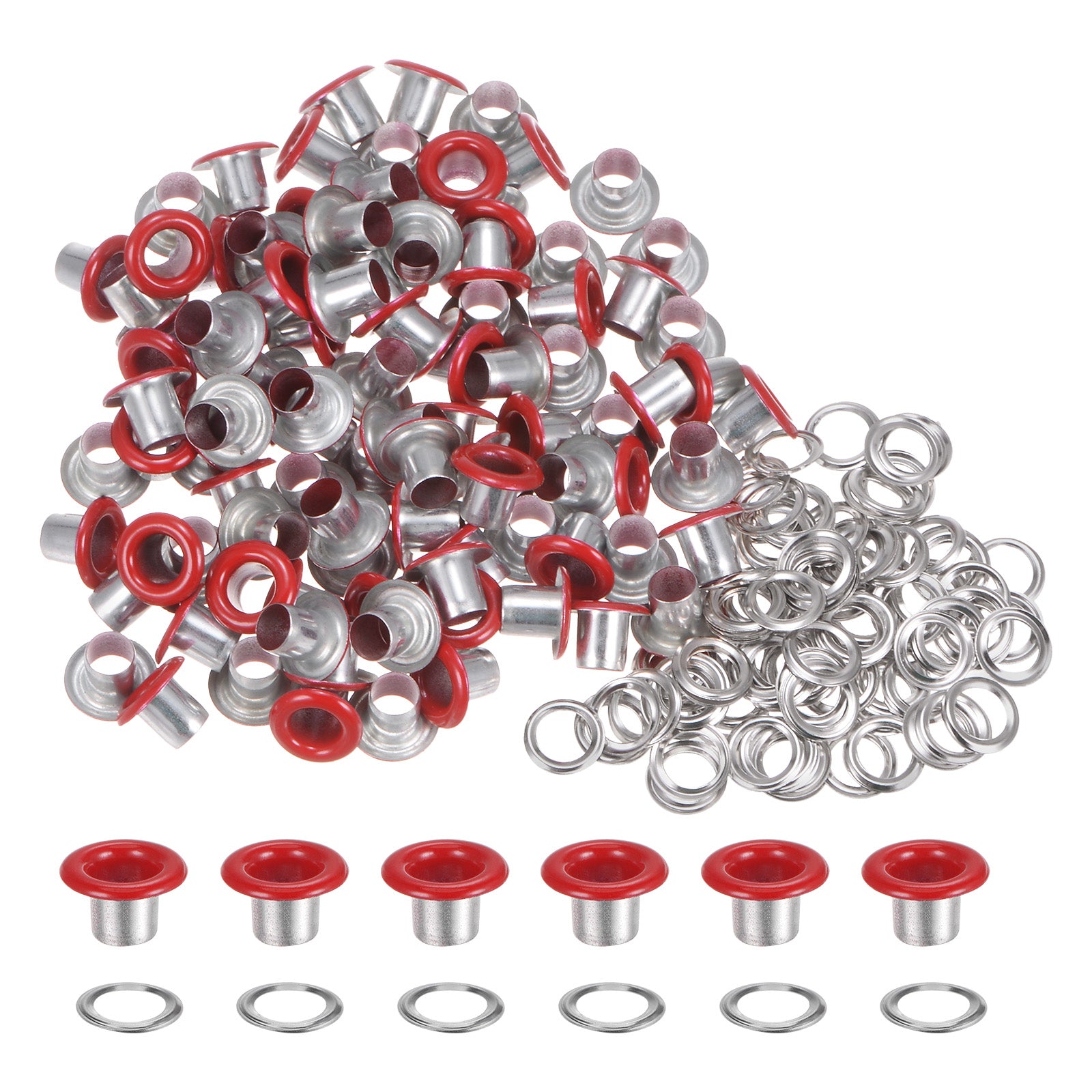 100PCS Grommets Eyelets 1/5 Inch (5mm) ID Hole Metal Self Backing ...