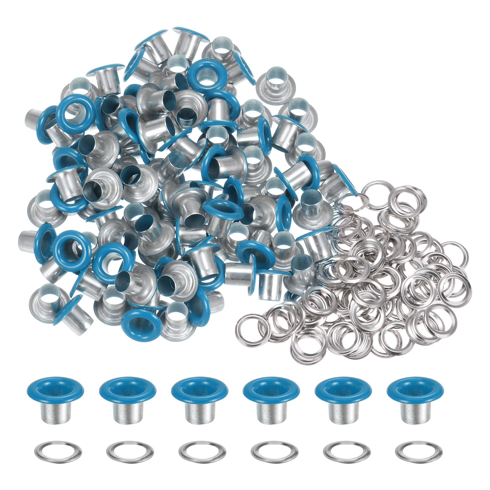 100PCS Grommets Eyelets 1/5 Inch (5mm) ID Hole Metal Self Backing ...