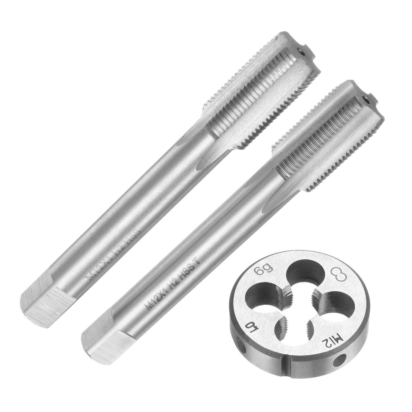 Uxcell 3pcs Metric Hand Tap & Die Set M12 x 1 Taper/Plug Thread Taps ...