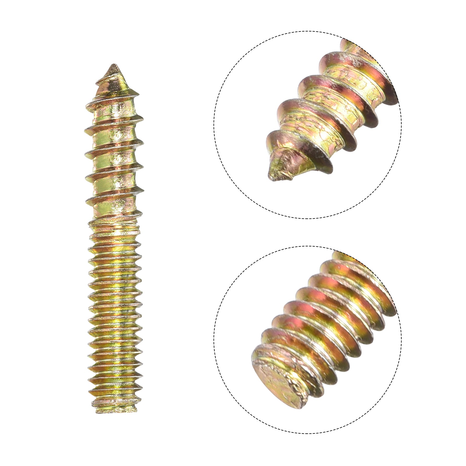 Uxcell 1/4-20x1-1/2" Hanger Bolts, 16pcs Double Ended Screws Wood Dowel ...