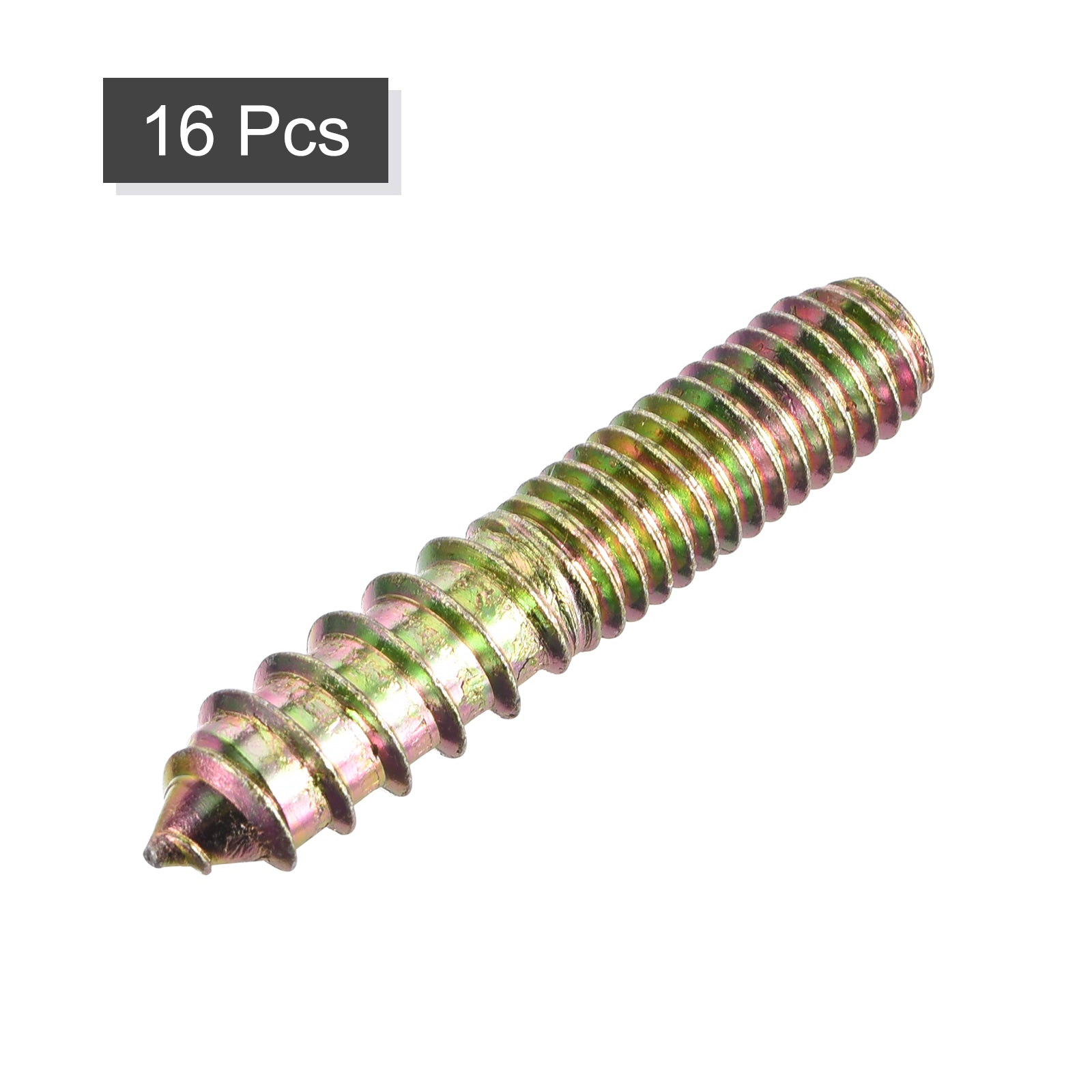 Uxcell 3/8-16x2" Hanger Bolts, 16pcs Double Ended Screws Wood Dowel ...
