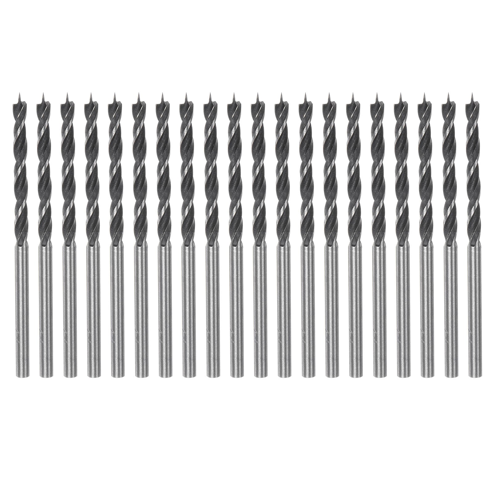 20pcs Brad Point Drill Bits 3mm Dia #45 Steel Round Shank Wood Drilling ...
