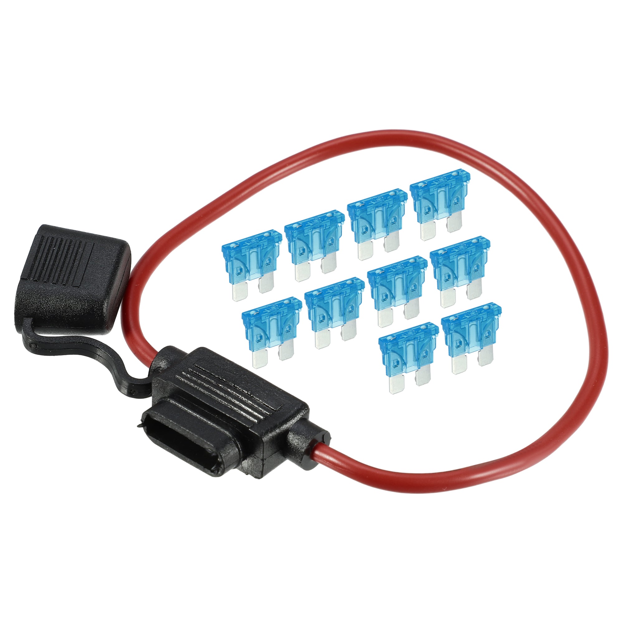 15A Standard Blade Style Fuse 12 AWG Fuse Holder Waterproof 12 Gauge ...