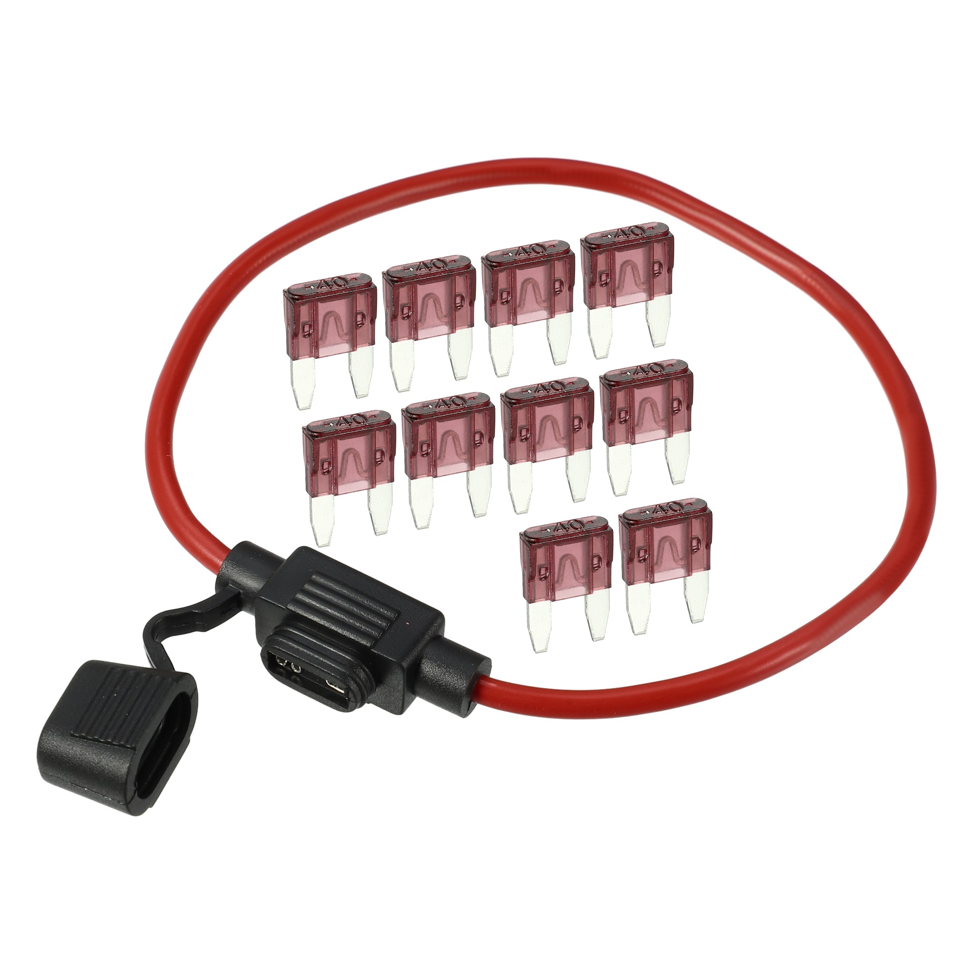 40A Mini Blade Stye Fuse 12 AWG Fuse Holder Waterproof 12 Gauge Fuse ...