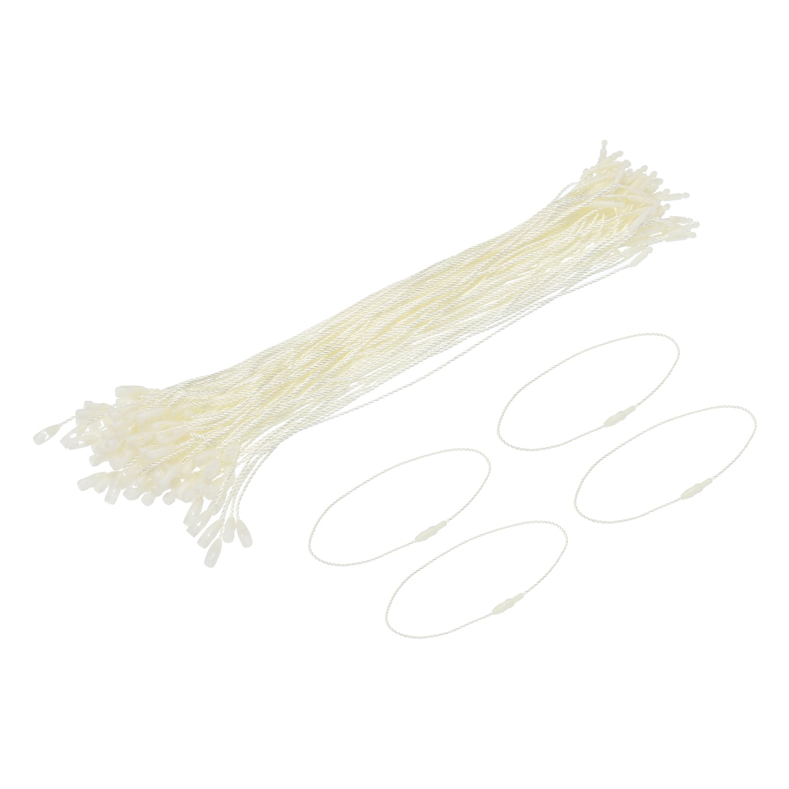 Polyester Rope Hang Tag String Snap Lock 190mm,0.5mm 100 Pcs,Beige ...