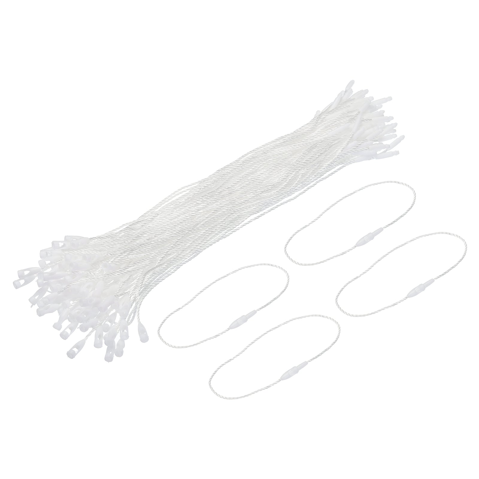 Polyester Rope Hang Tag String Snap Lock,190mm,1mm 100 Pcs,White ...
