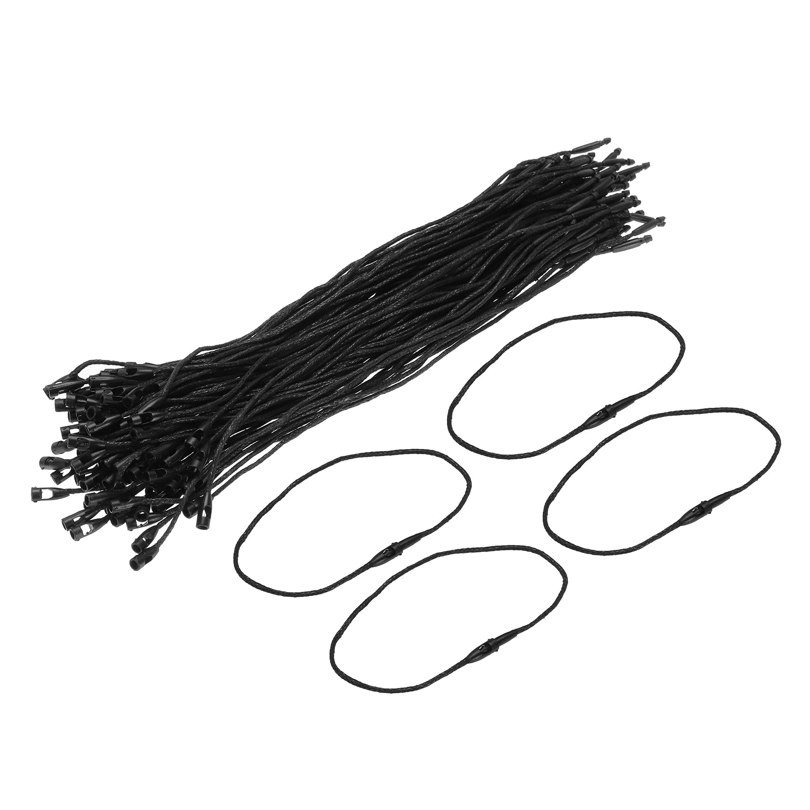 Polyester Rope Hang Tag String Snap Lock 190mm,1mm 200 Pcs,Black ...
