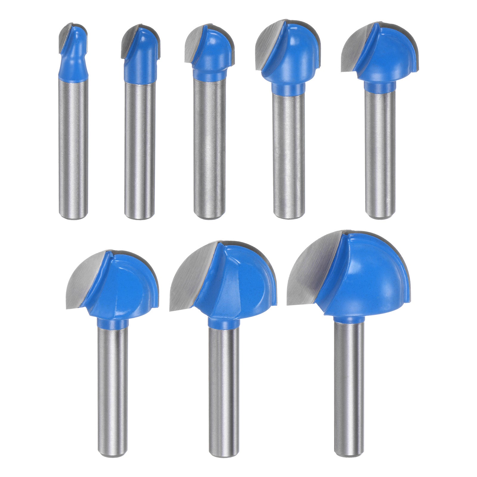 Router Bit Core Box Set 1/4 Shank 1/4"-5/8" Cutting Dia. 2 Flutes ...