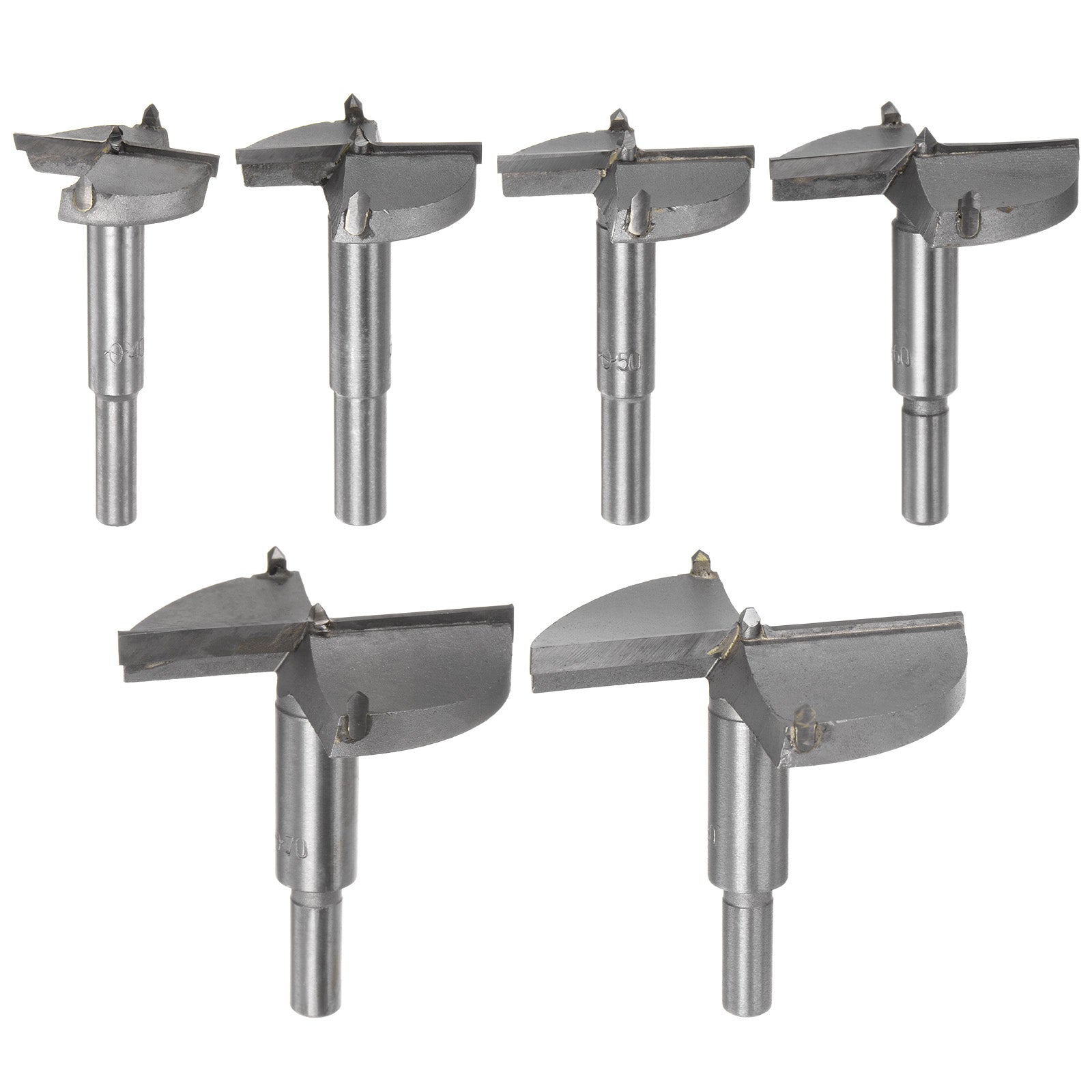 6pcs Forstner Drill Bit Set 40mm 45mm 50mm 60mm 70mm 80mm Carbide Wood ...