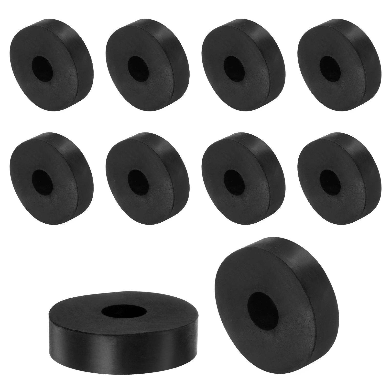 Uxcell 8pcs Rubber Spacers 40mm OD x 12mm ID x 10mm Height Round Anti ...