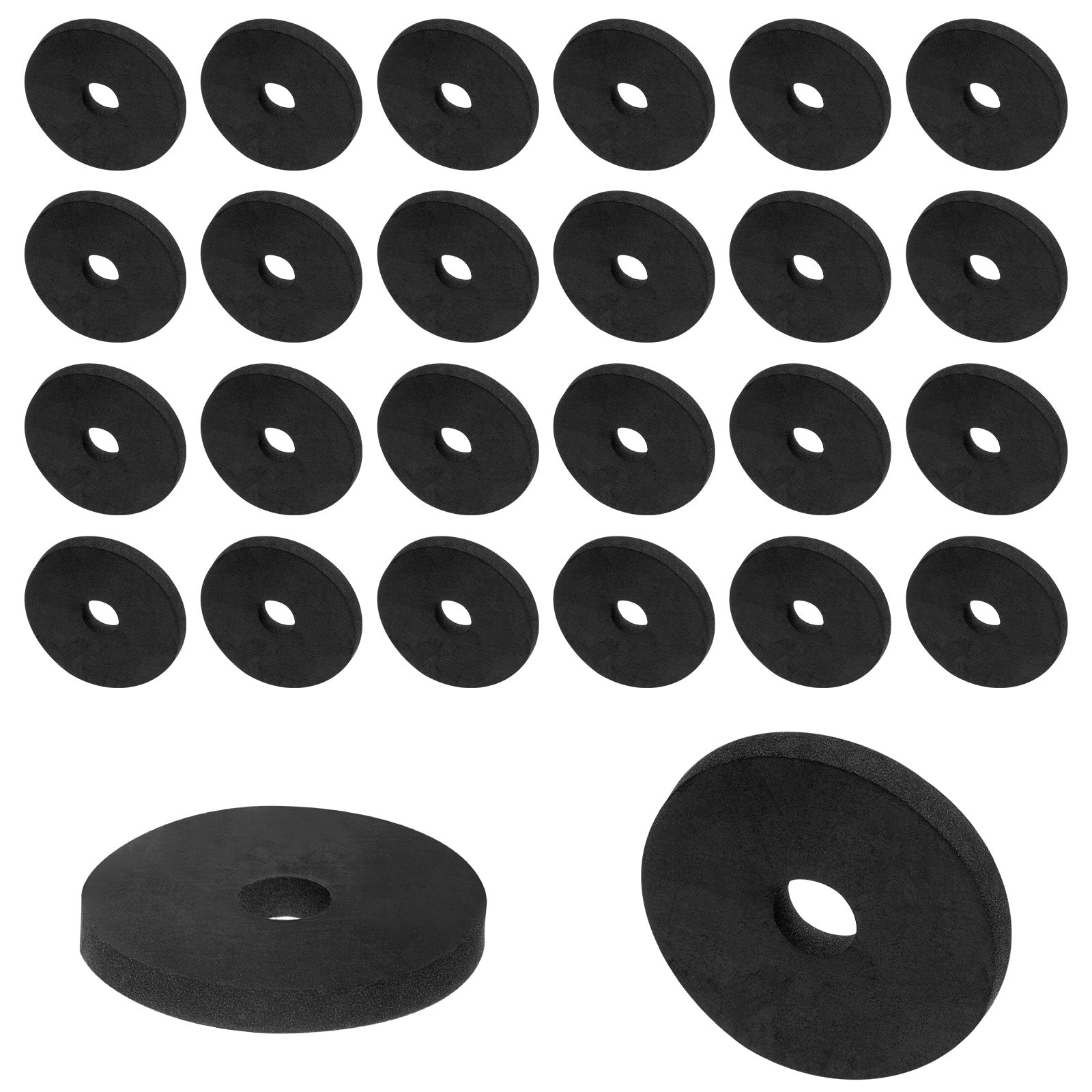 Uxcell 30pcs Rubber Spacers 25mm OD, 6mm ID, 3mm Height Round Anti ...