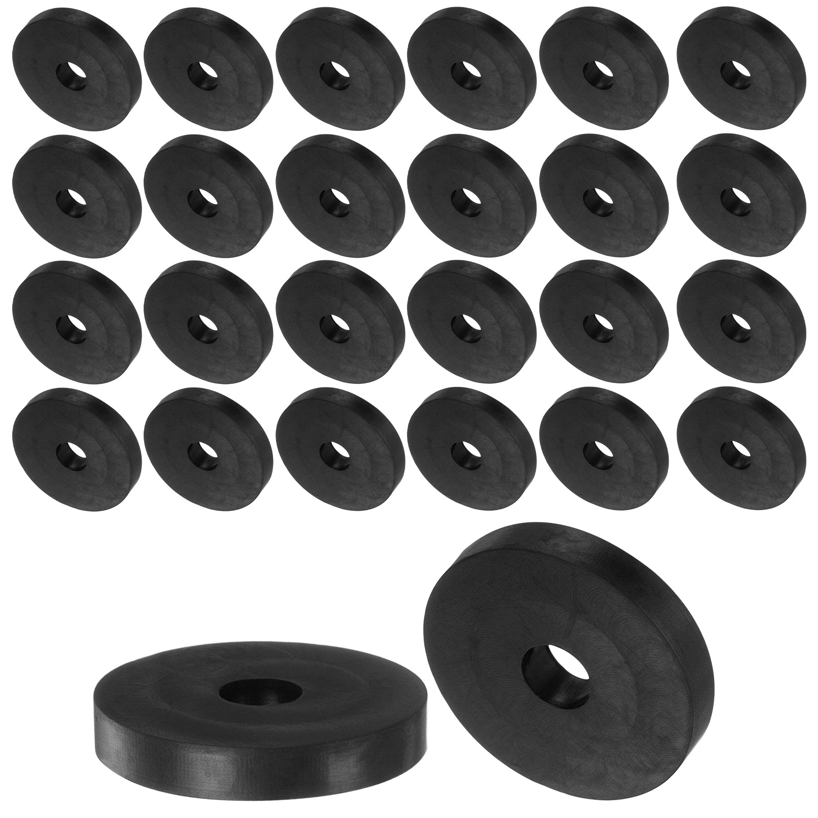 Uxcell 100pcs Rubber Spacers 1-1/2" OD, 3/8" ID, 1/4" Height Round Anti ...