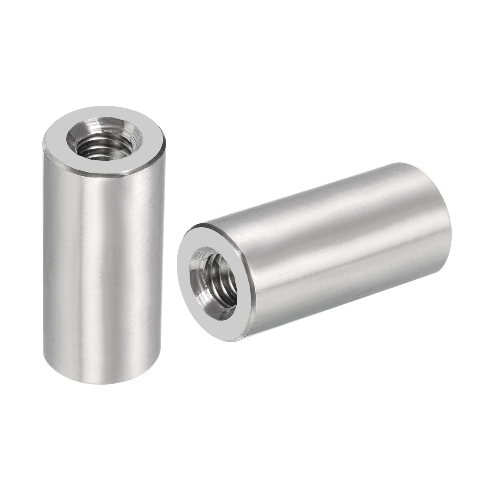 Uxcell 5Pcs Round Connector Nuts, M6x25x12mm Coupling Nut Sleeve Rod ...