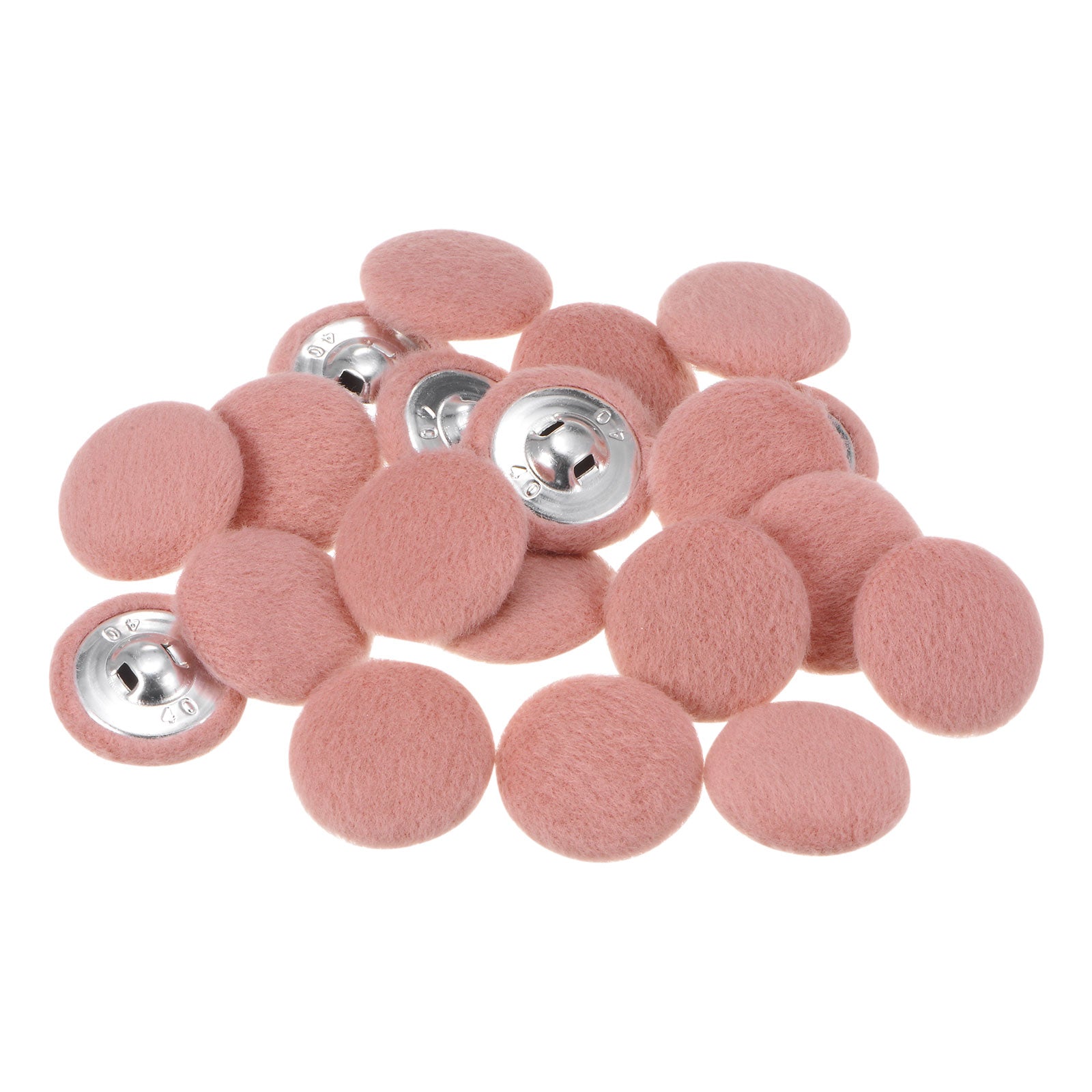 20pcs Fabric Cloth Covered Button 25mm Round Holes Sewing Buttons, Pink ...