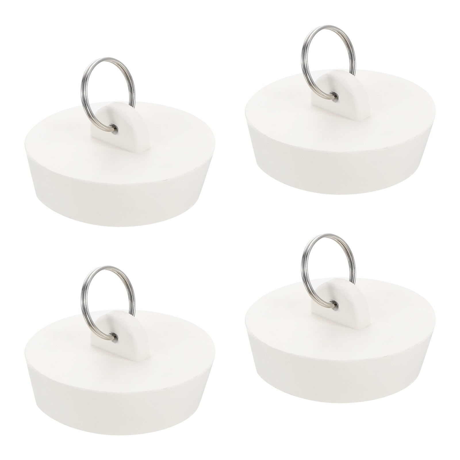 Uxcell 4pcs Rubber Drain Stopper with Hanging Ring Fits 1-3/4 Inch to ...