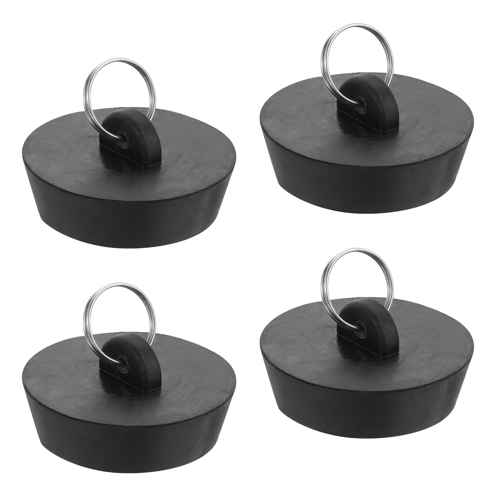 Uxcell 4pcs Rubber Drain Stopper with Hanging Ring Fits 1-3/4 Inch to ...